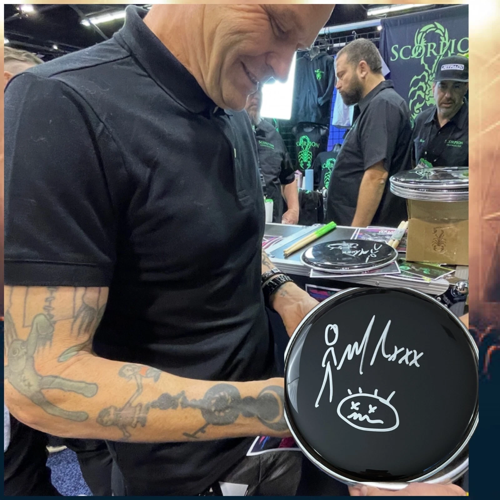 GFA Coal Chamber Drummer * MIKEY COX * Signed 10" Drumhead PROOF M4 COA ...