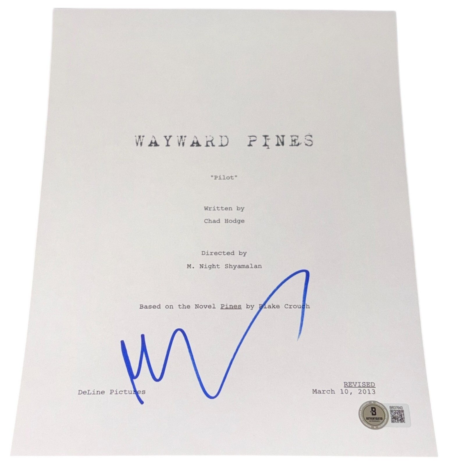 M. Night Shyamalan Signed Autograph Wayward Pines "Pilot" Script TV ...