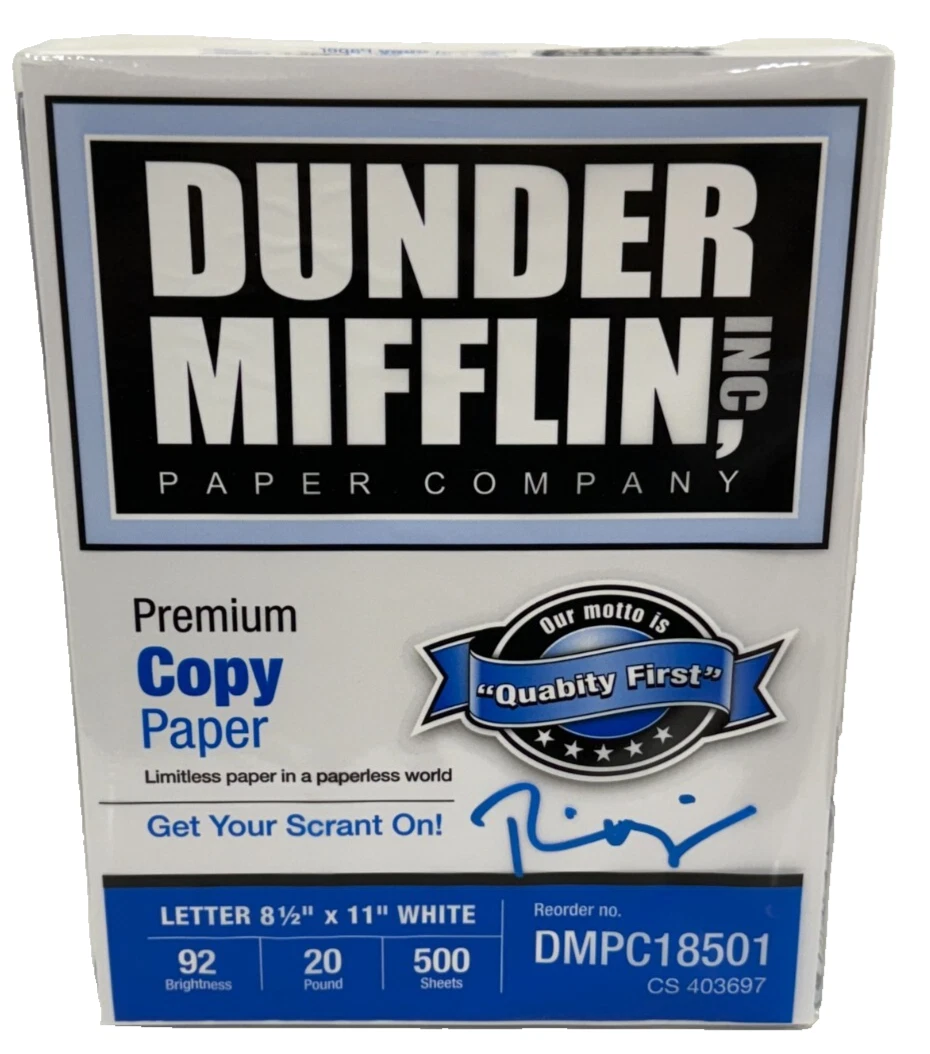 Rainn Wilson Signed Dunder Mifflin Ream Paper The Office Autograph ...