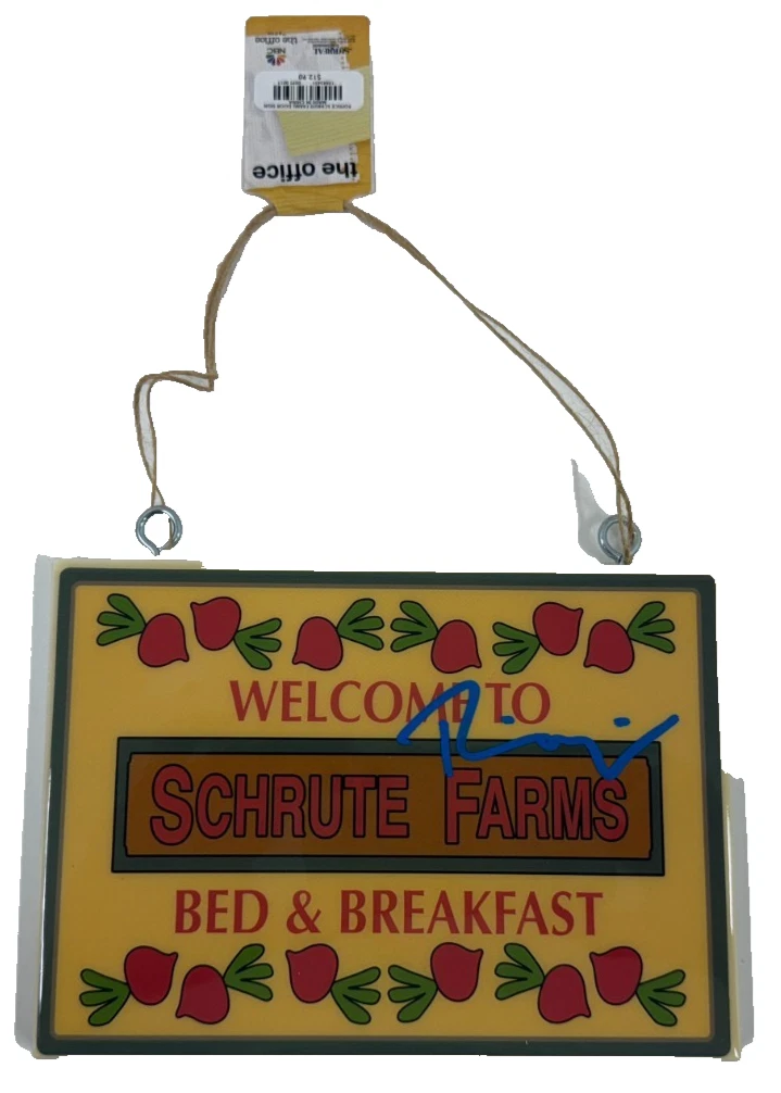 Rainn Wilson Signed Schrute Farms The Office Sign Authentic Autograph ...