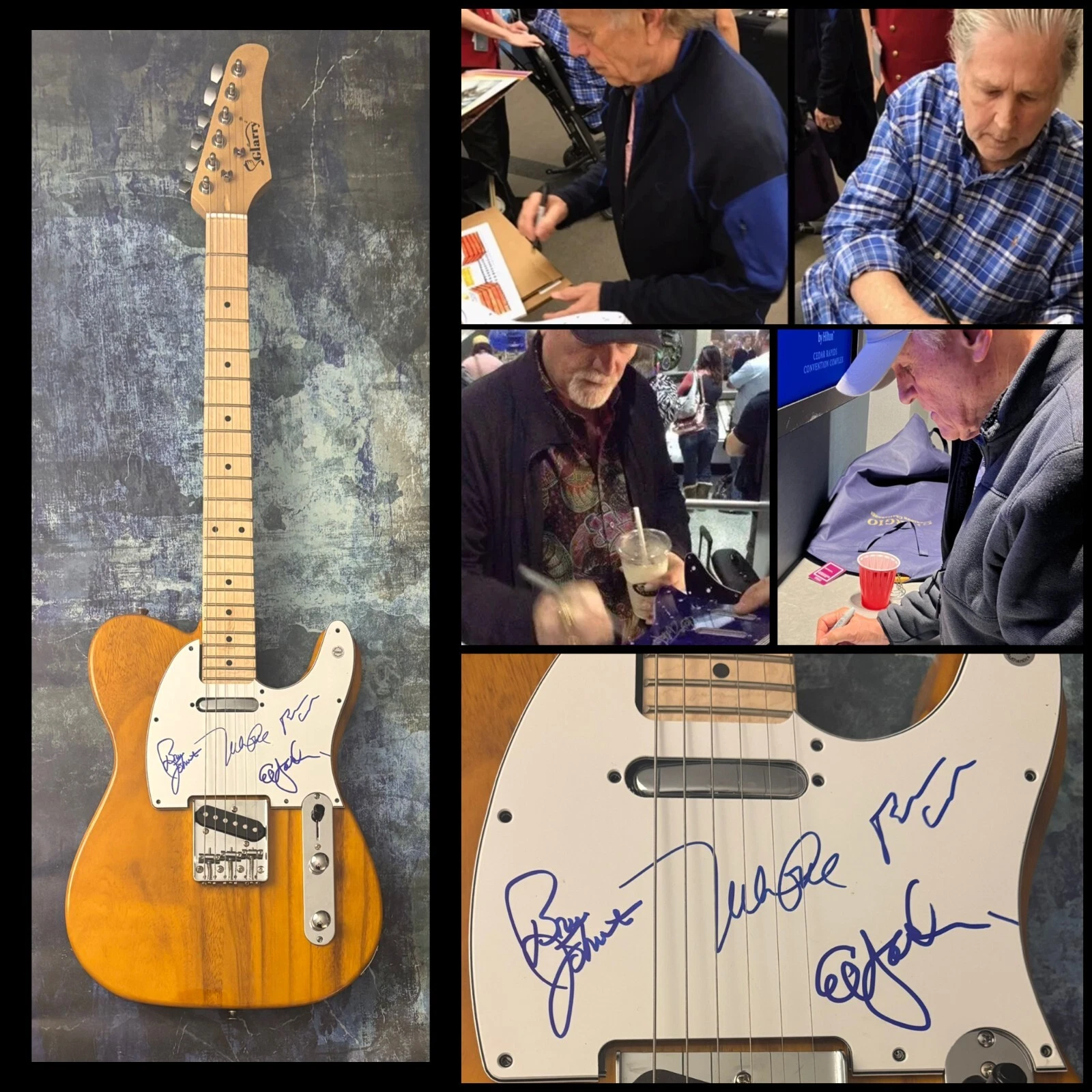 GFA Brian Wilson x4 Band * THE BEACH BOYS * Signed Electric Guitar AD5 ...