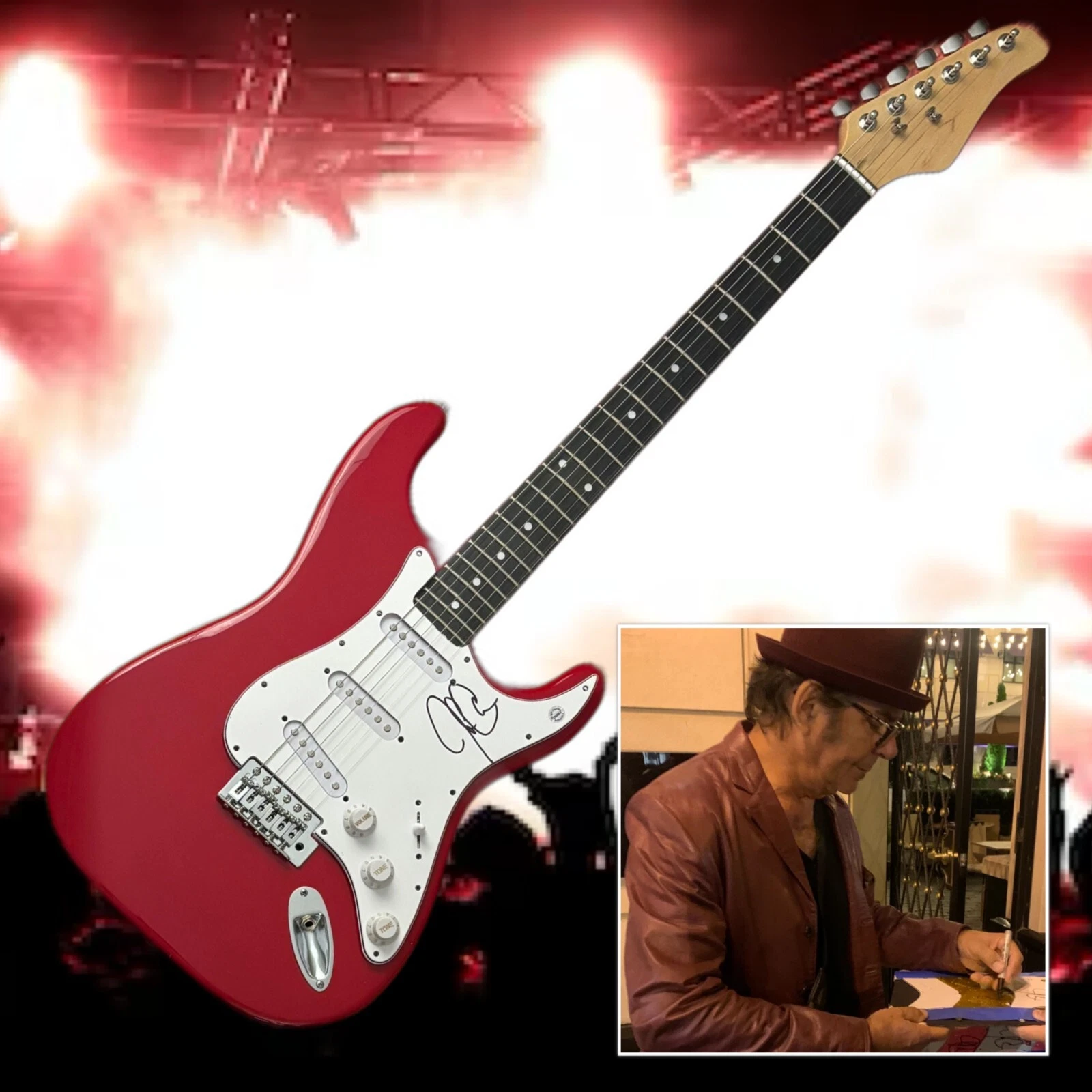 GFA Journey Band Keyboardist * JONATHAN CAIN * Signed Electric Guitar ...