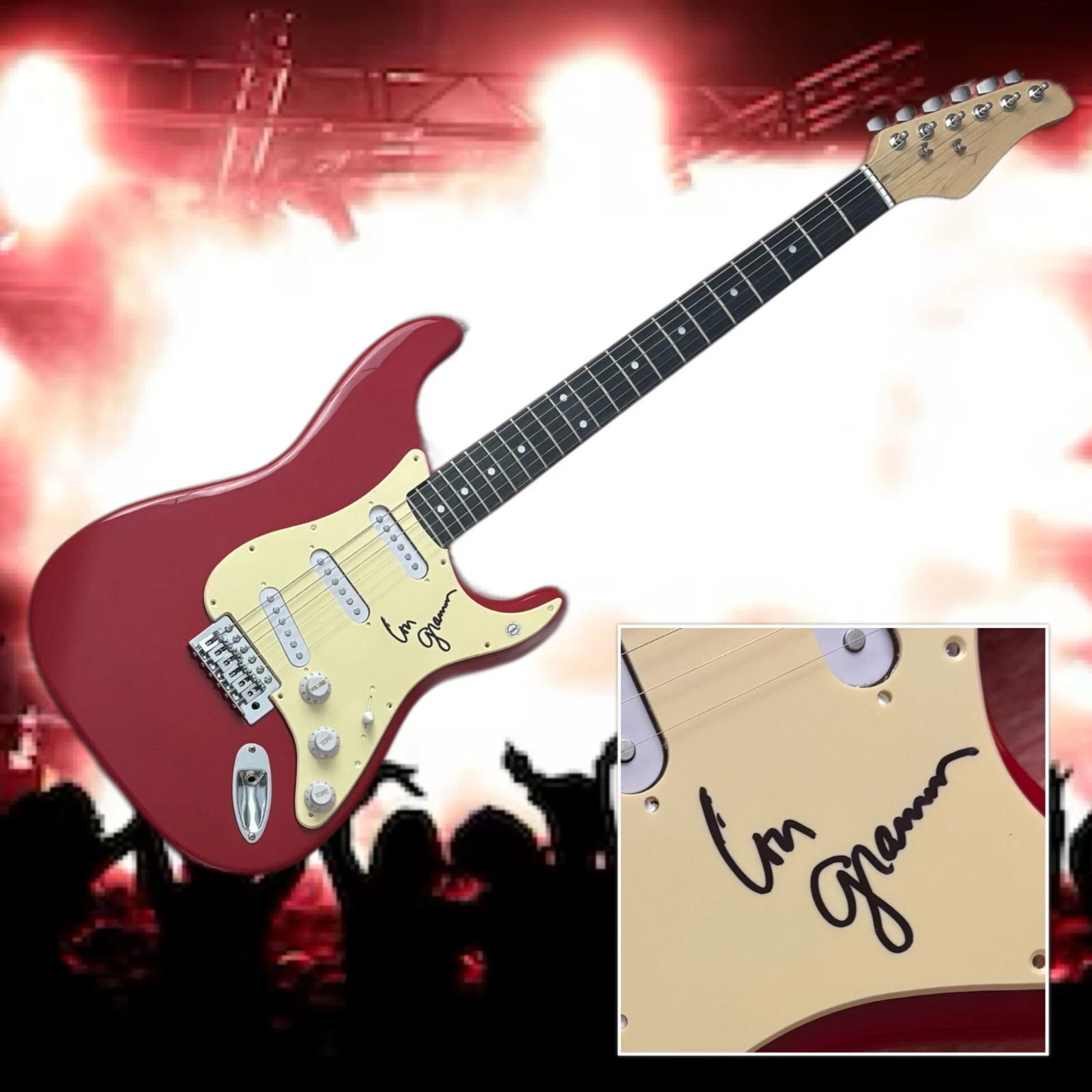 GFA Foreigner Band Ready or Not * LOU GRAMM * Signed Electric Guitar ...