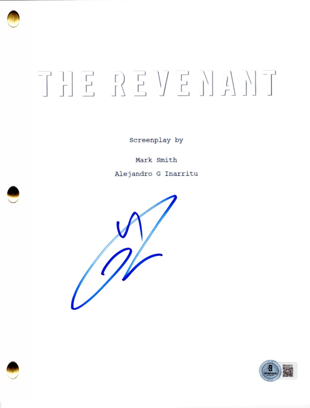 Tom Hardy Signed The Revenant Full Script Authentic Autograph Beckett ...