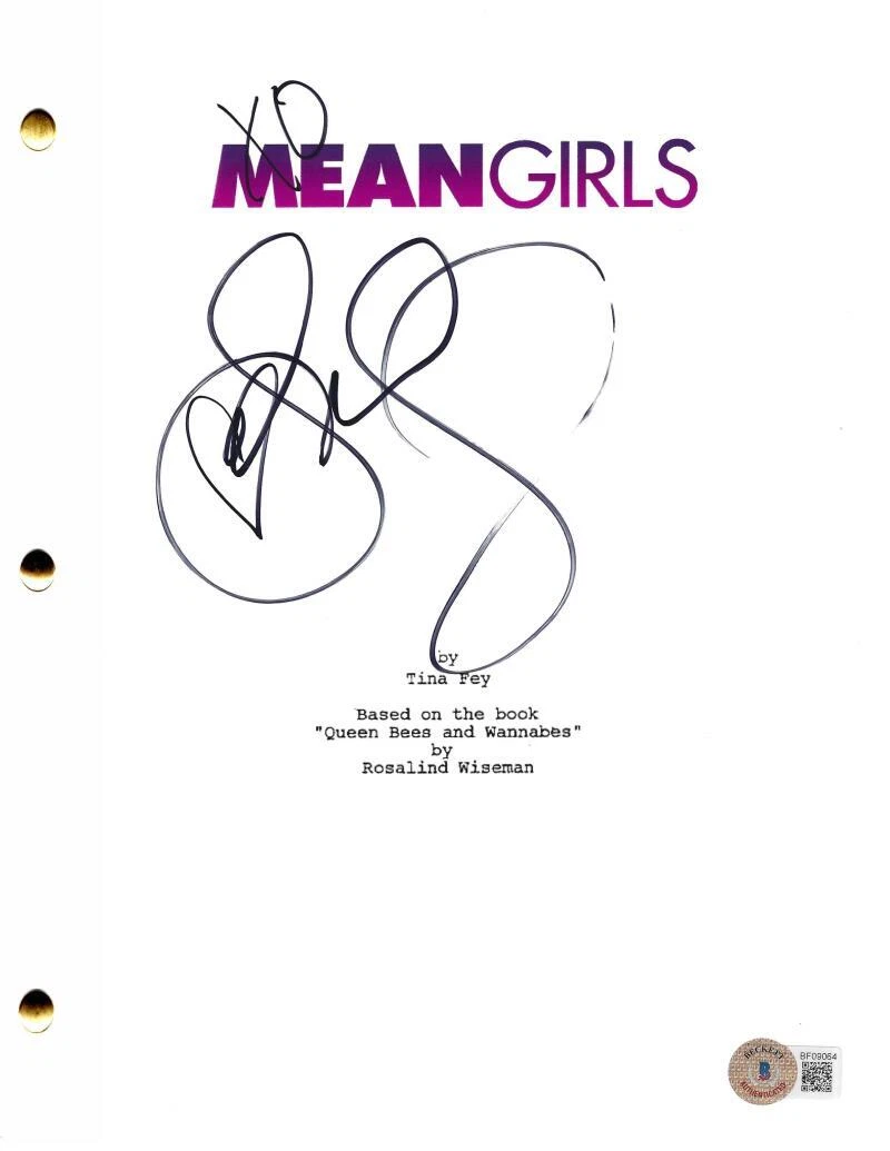 LINDSAY LOHAN SIGNED MEAN GIRLS FULL SCRIPT AUTHENETIC AUTOGRAPH ...