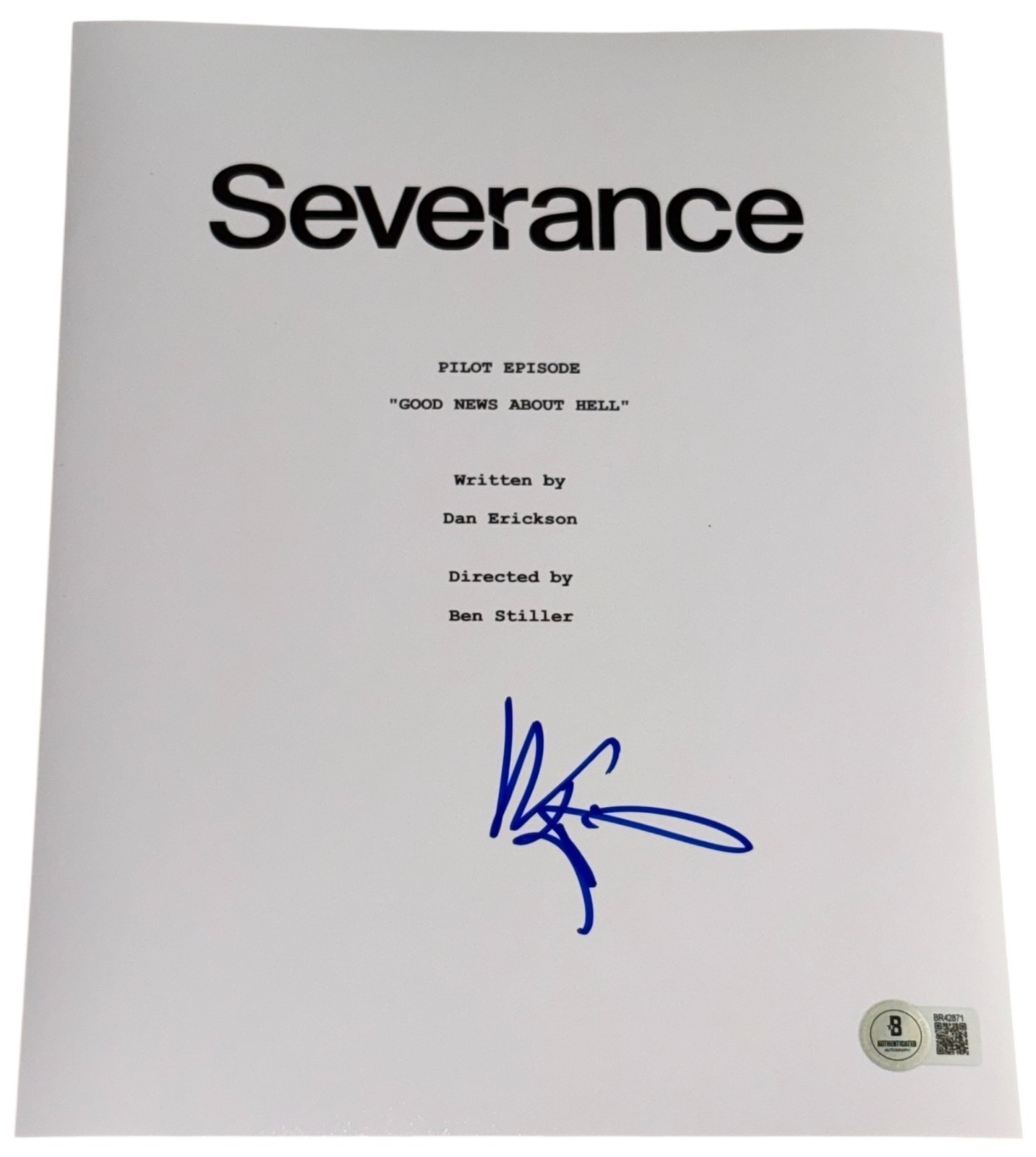 Ben Stiller Signed Autograph Severance Pilot Full Script Screenplay ...