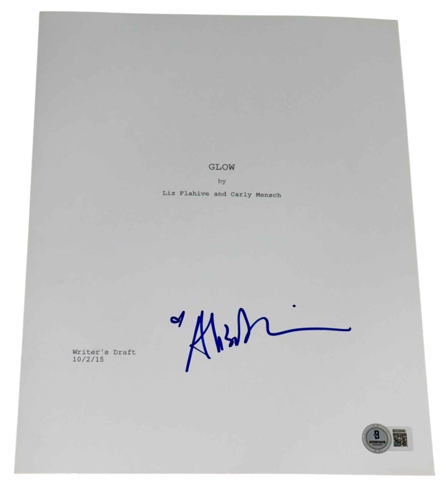 Alison Brie Signed Autograph Glow Full TV Pilot Script Screenplay ...