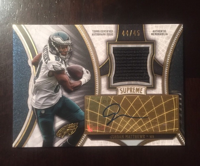 2015 Topps Supreme Jordan Matthews Authentic Auto Patch #ED /45 ...
