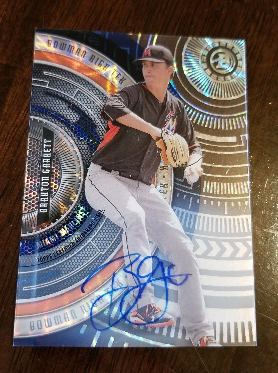 BRAXTON GARRETT 2017 Bowman High Tek DIFFRACTOR ON CARD Autograph ...