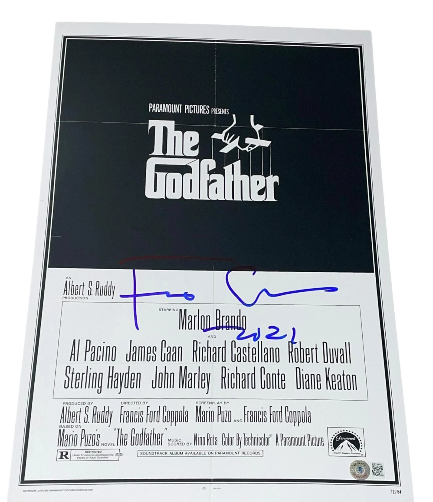 Francis Ford Coppola Signed Autograph 12x18 The Godfather Poster ...