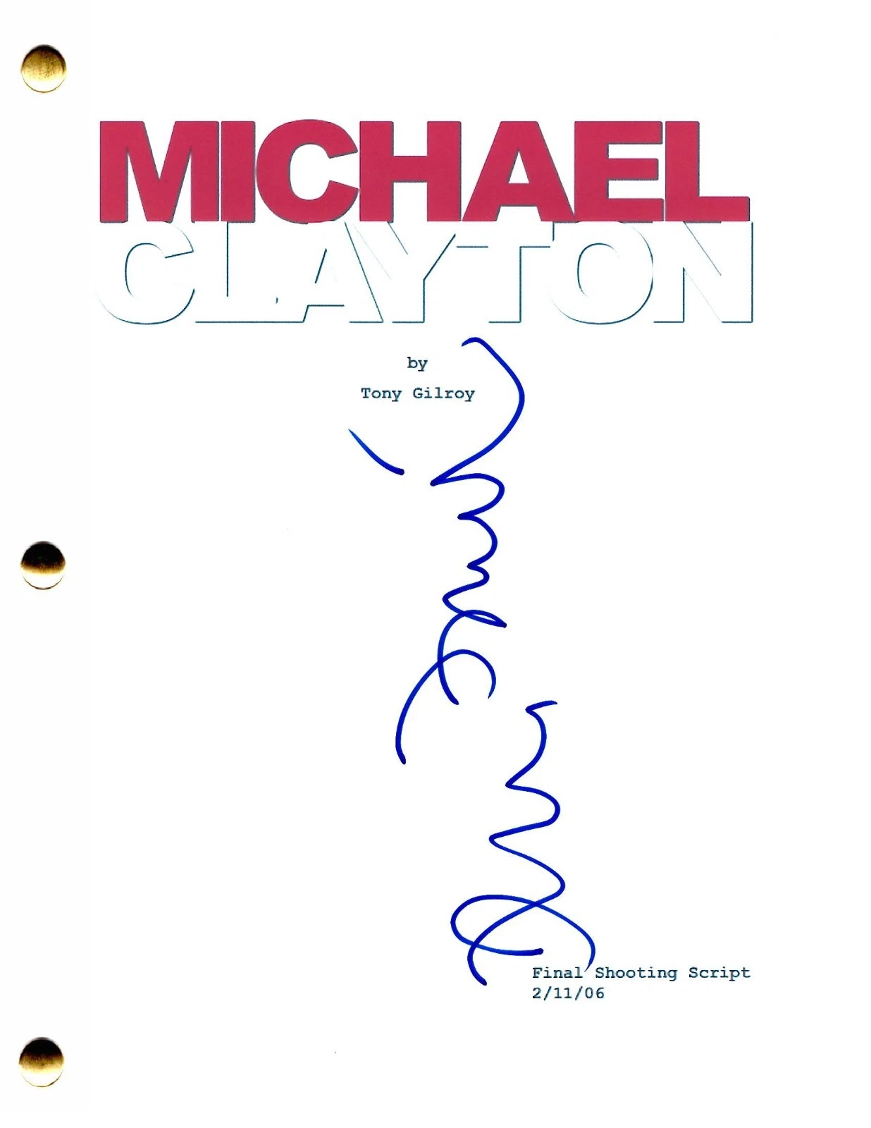 Tilda Swinton Signed Michael Clayton Full Script Authentic Autograph ...