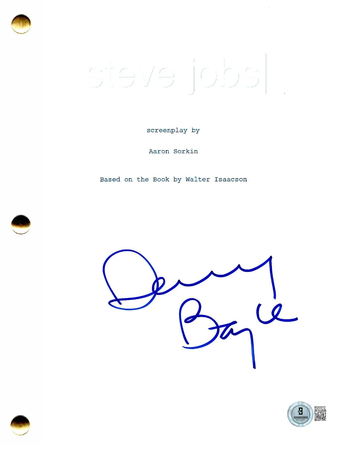 Danny Boyle Signed Steve Jobs Full Script Authentic Autograph Beckett ...