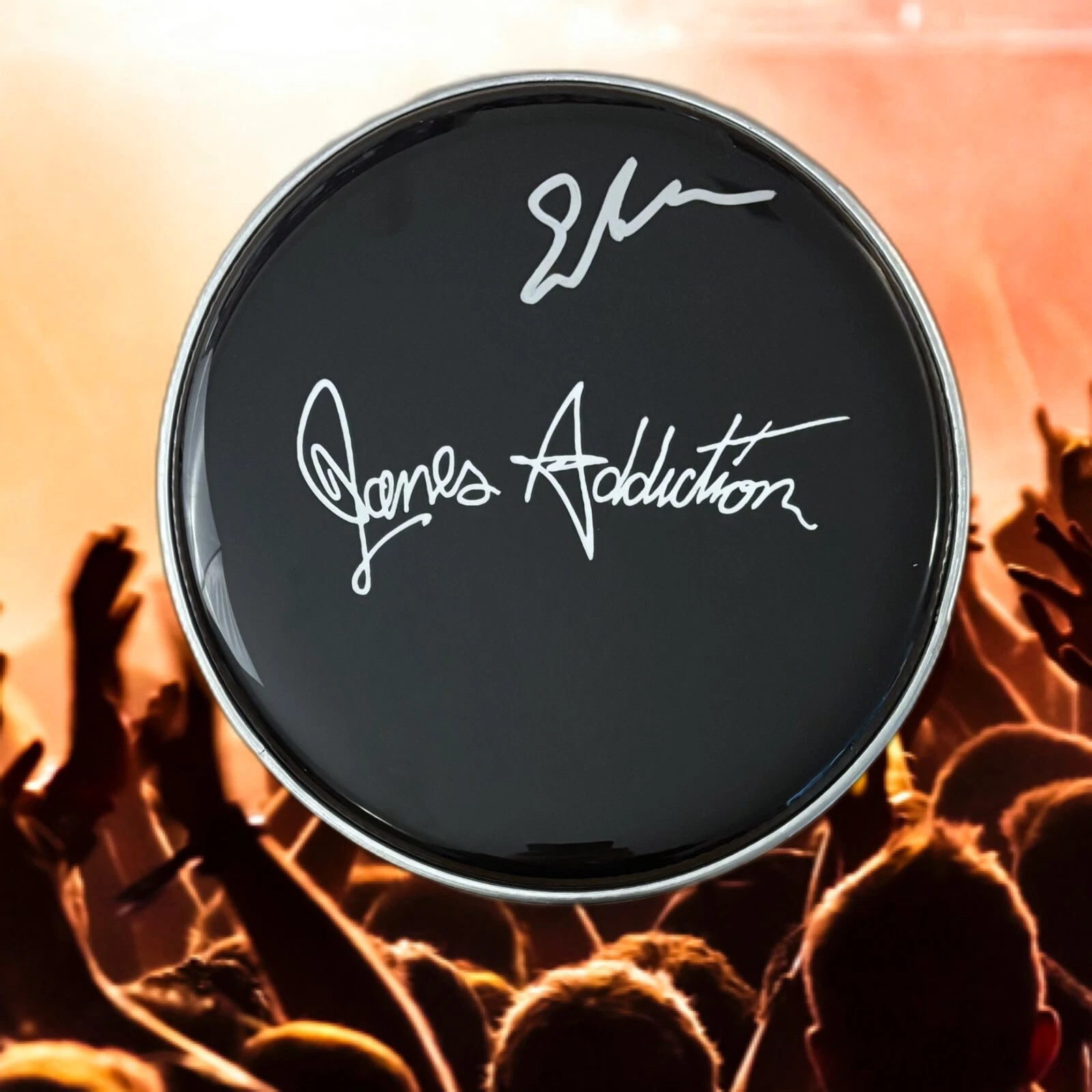 GFA Jane's Addiction Drummer * STEPHEN PERKINS * Signed 10" Drumhead S4 ...