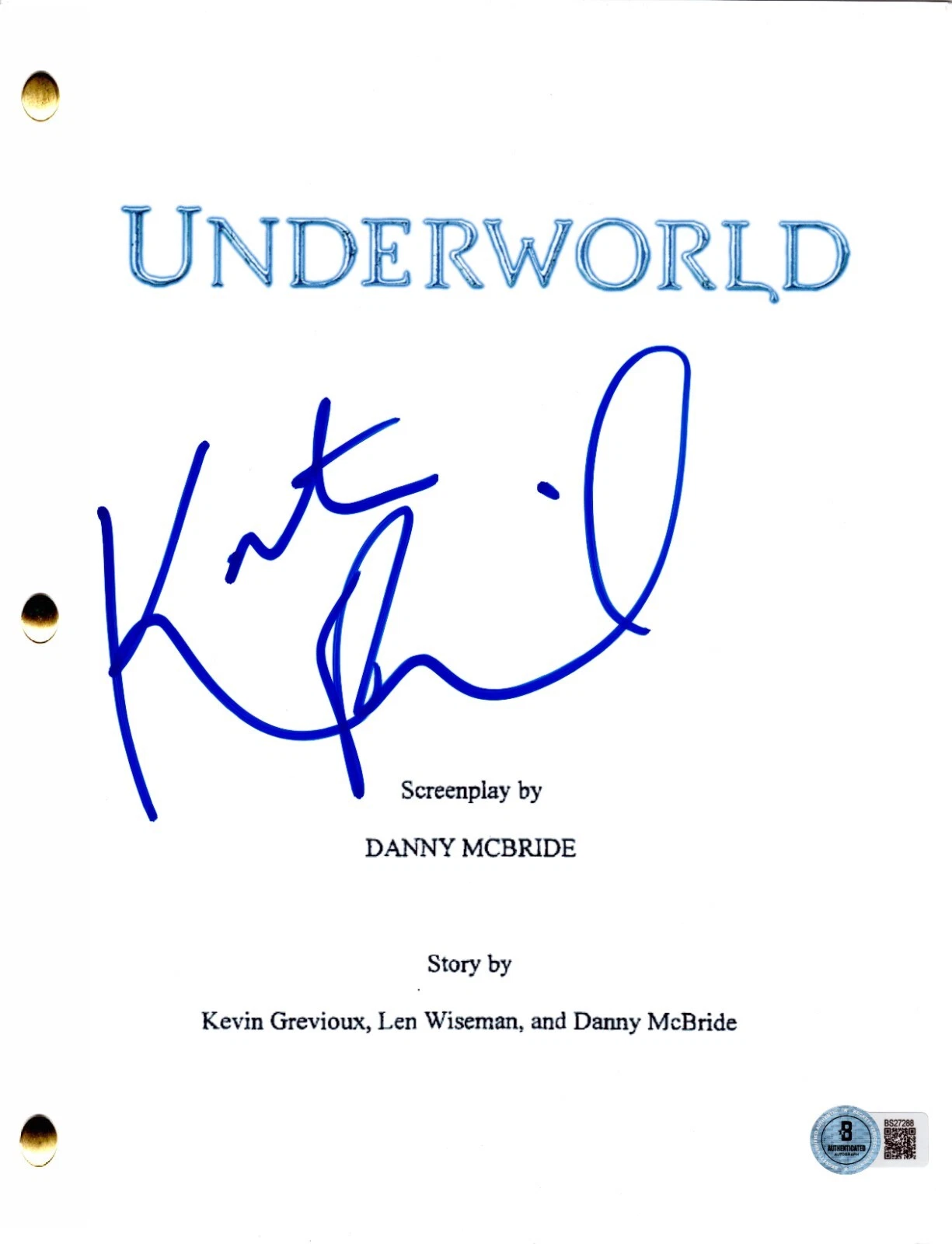 Kate Beckinsale Signed Underworld Full Script Authentic Autograph ...