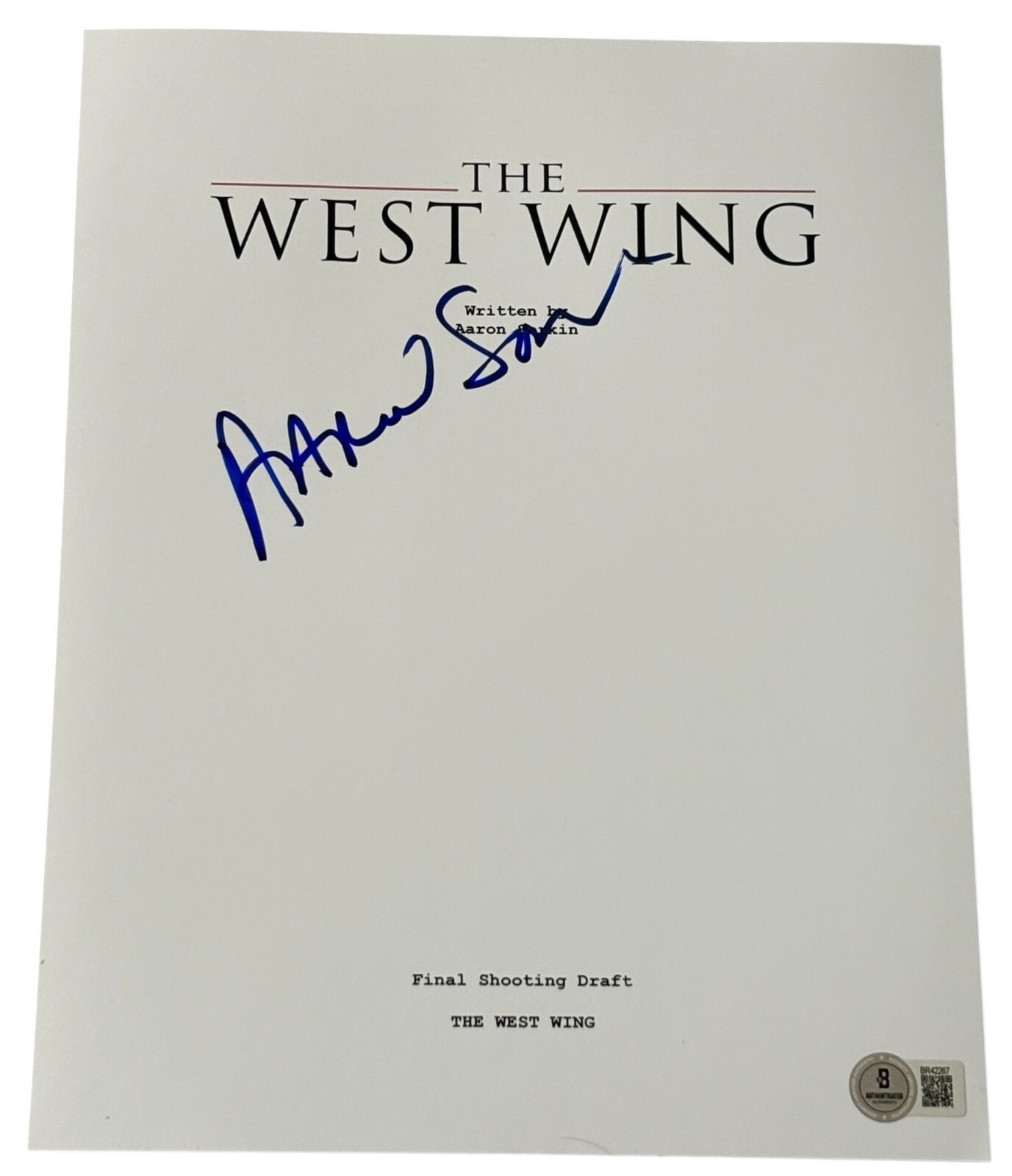 Aaron Sorkin Signed Autograph The West Wing "Pilot" Full Episode Script ...