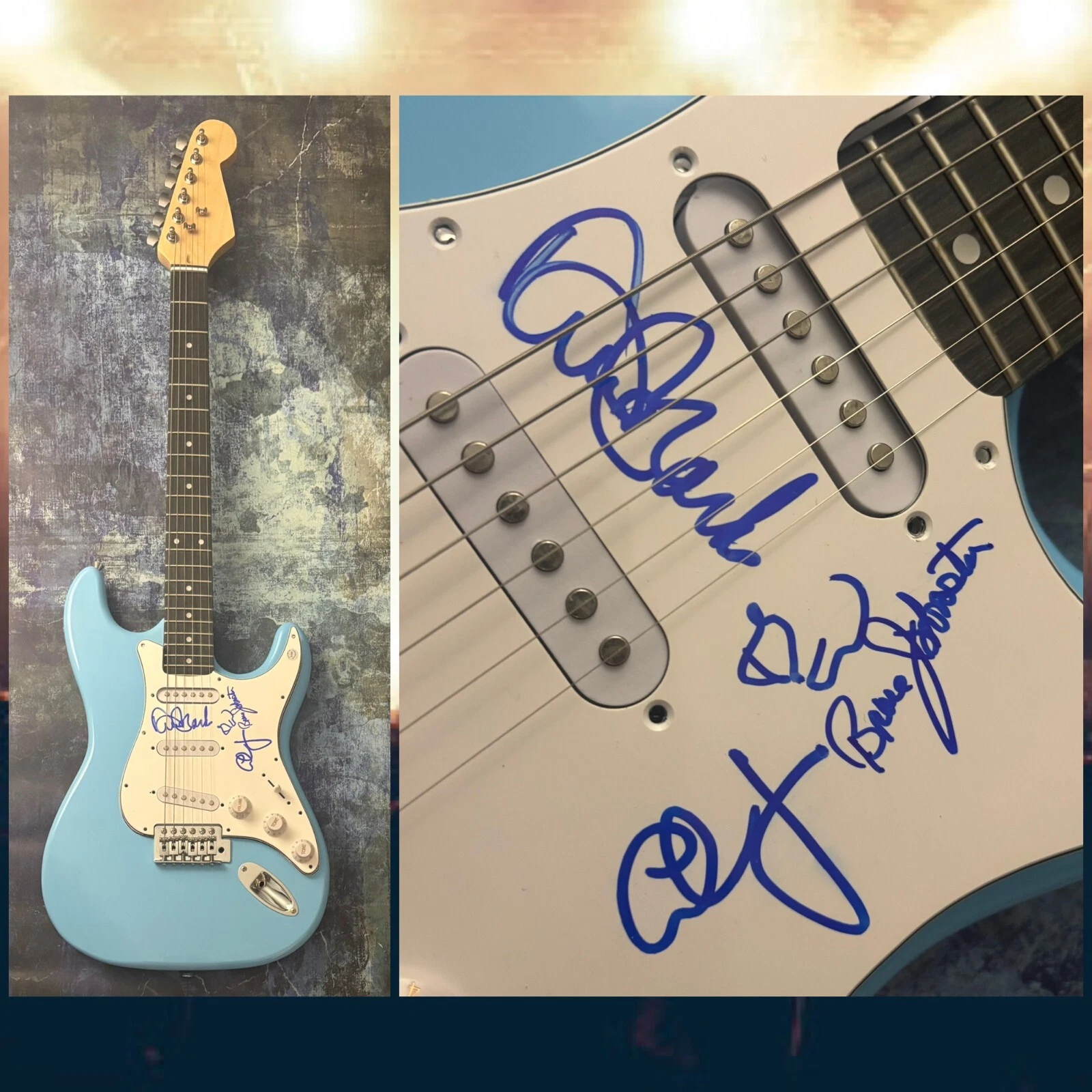 GFA Brian Wilson x4 Band * THE BEACH BOYS * Signed Electric Guitar B3 ...