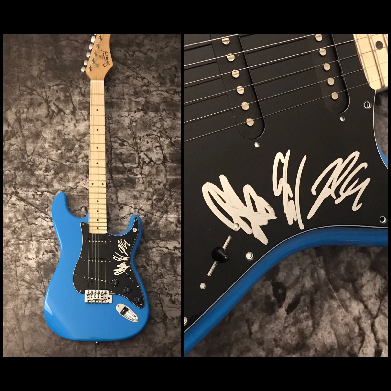 GFA Matty Mullins x3 Band MEMPHIS MAY FIRE Signed Electric Guitar PROOF ...