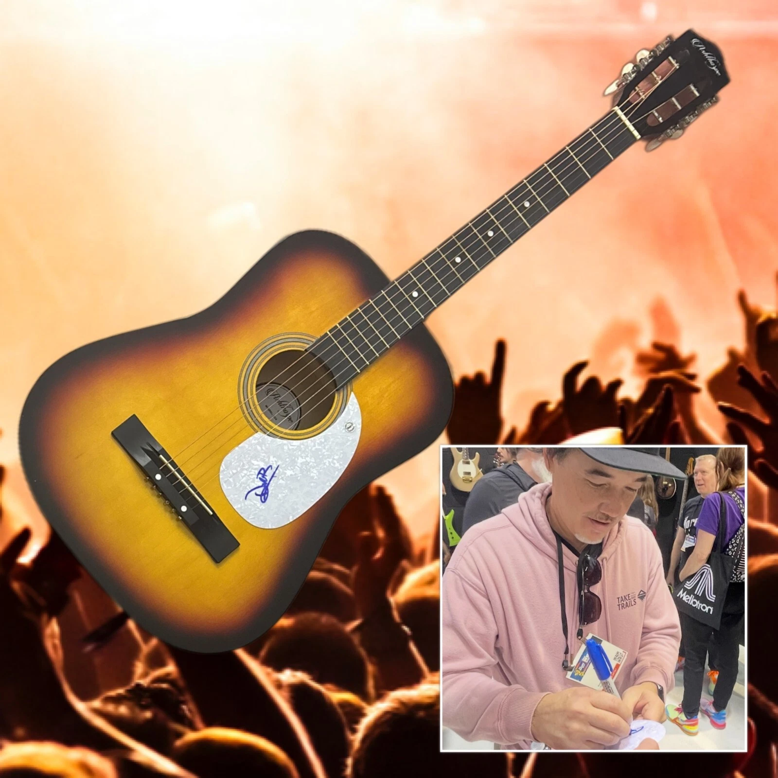 GFA Hoobastank Band Singer * DOUG ROBB * Signed Acoustic Guitar PROOF ...