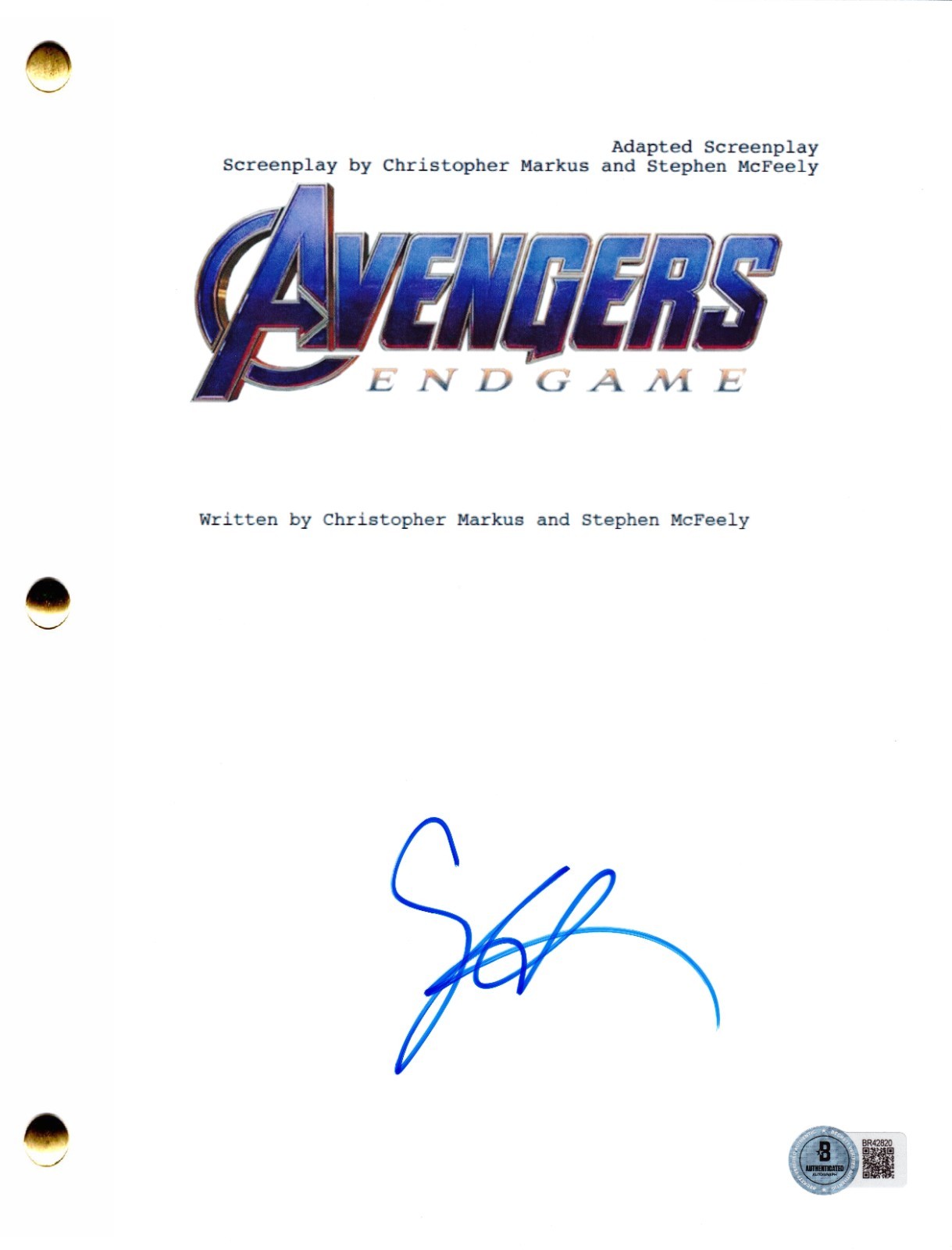 Sebastian Stan Signed The Avengers Endgame Full Script Autograph ...