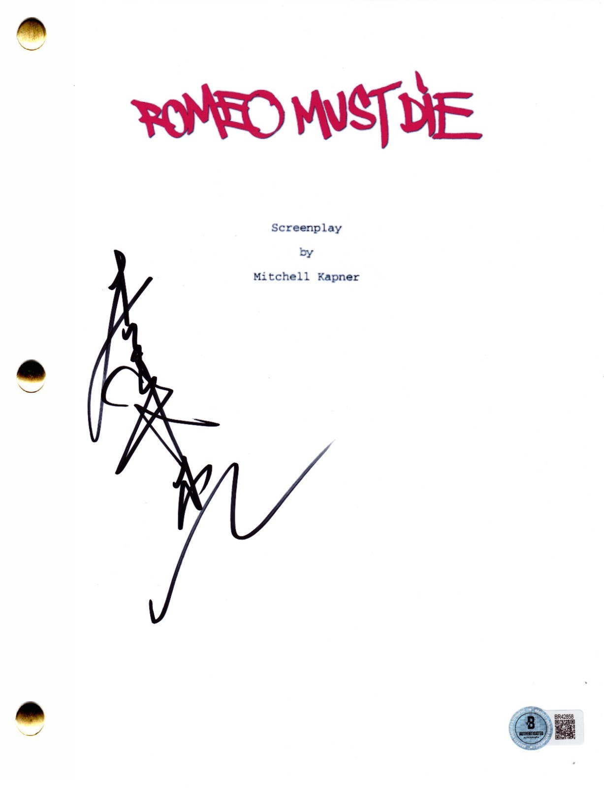 Jet Li Signed Romeo Must Die Full Script Authentic Autograph Beckett ...