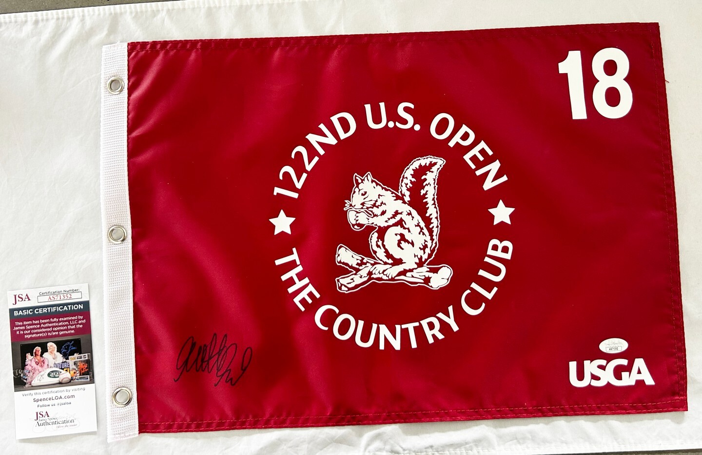 Matthew Fitzpatrick Signed 2022 US Open Flag JSA 1 COA | Autographia