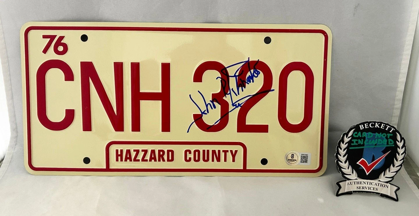 John Schneider Signed License Plate Dukes of Hazzard Beckett BAS COA ...