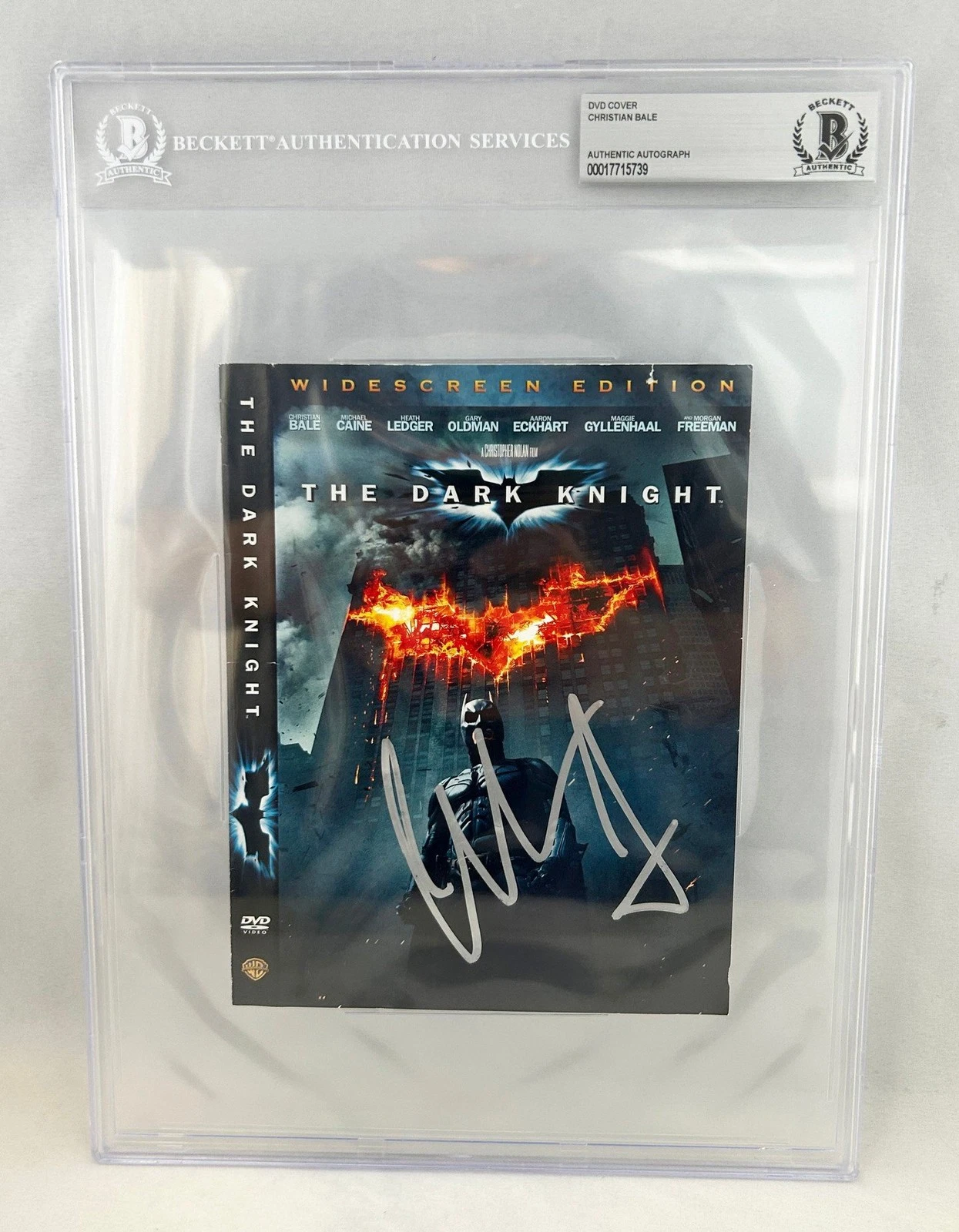 Christian Bale Signed DVD Cover Beckett BAS DC Batman The Dark Knight ...