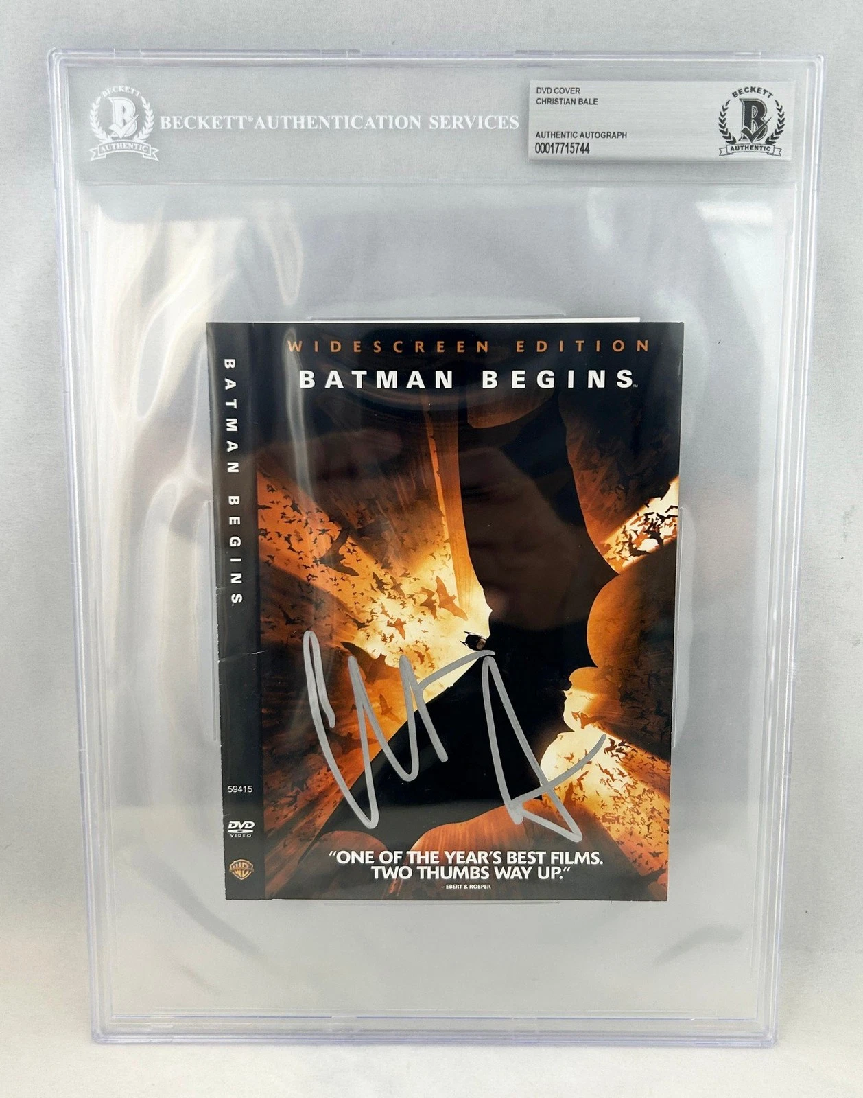 Christian Bale Signed DVD Cover Beckett BAS DC Batman Begins 1 COA ...