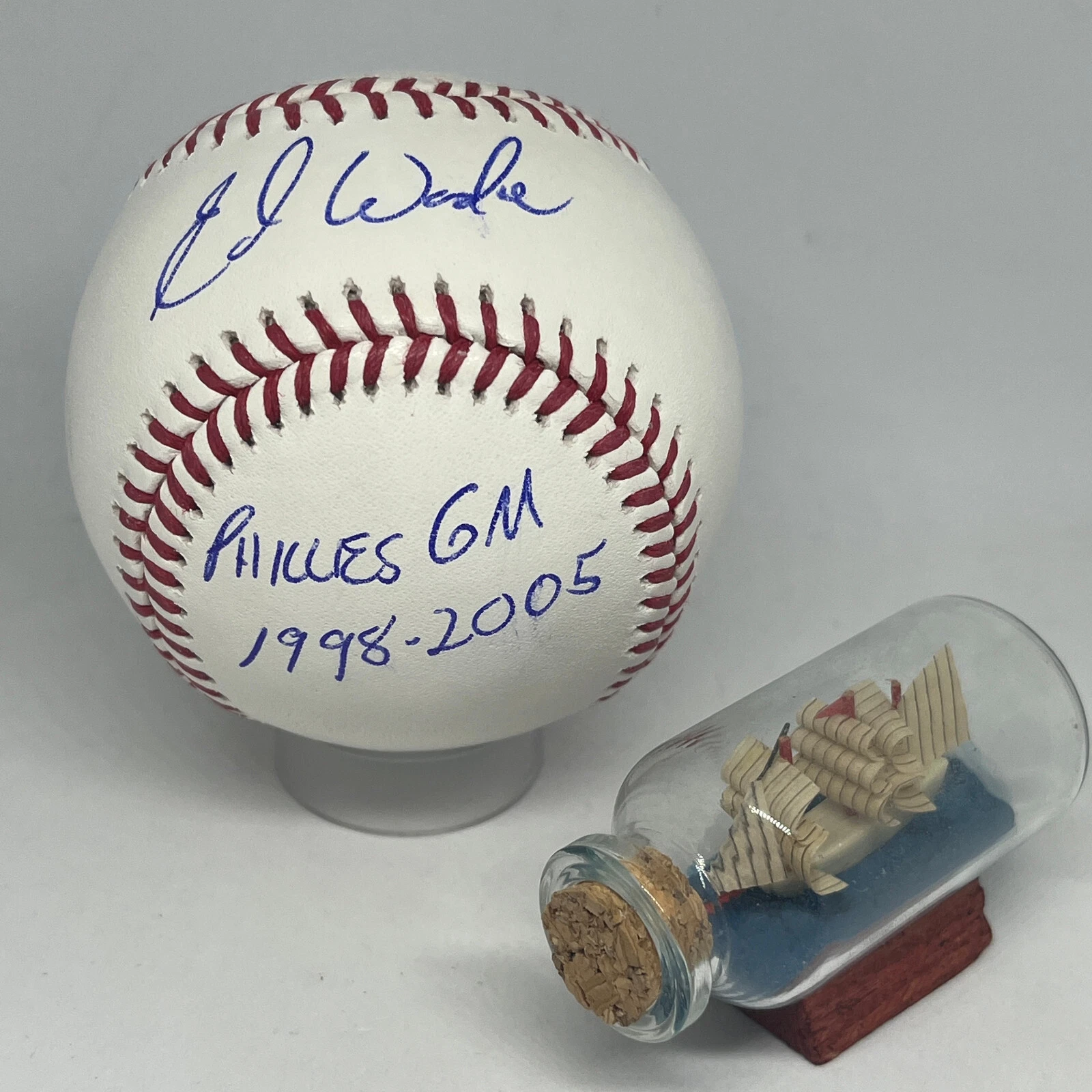 Ed Wade signed Rawlings OML Baseball JSA COA Astros Phillies WOF GM ...