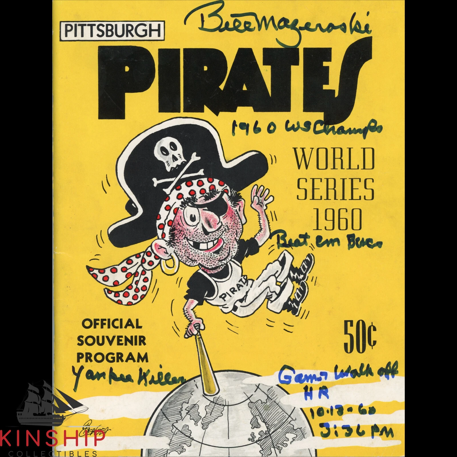 Bill Mazeroski signed 1960 World Series Program JSA Pirates HOF ...