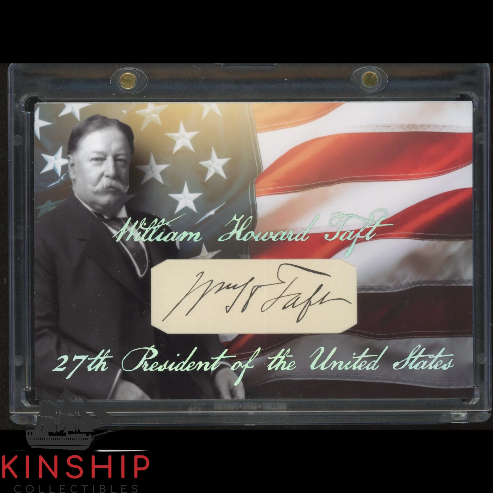 President William Taft signed Cut Custom Card JSA LOA Auto Grade 10 ...