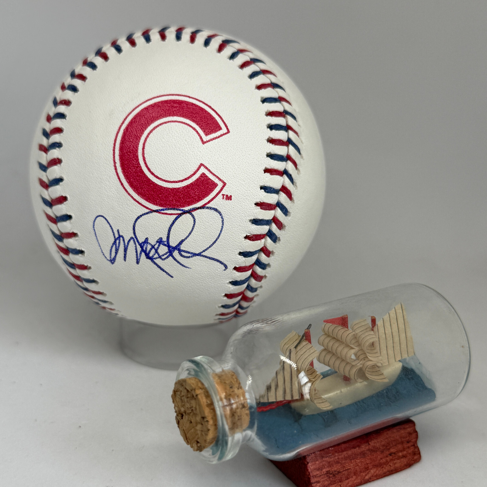 Ryne Sandberg signed Rawlings Cubs Logo Team Stitch Baseball JSA COA ...