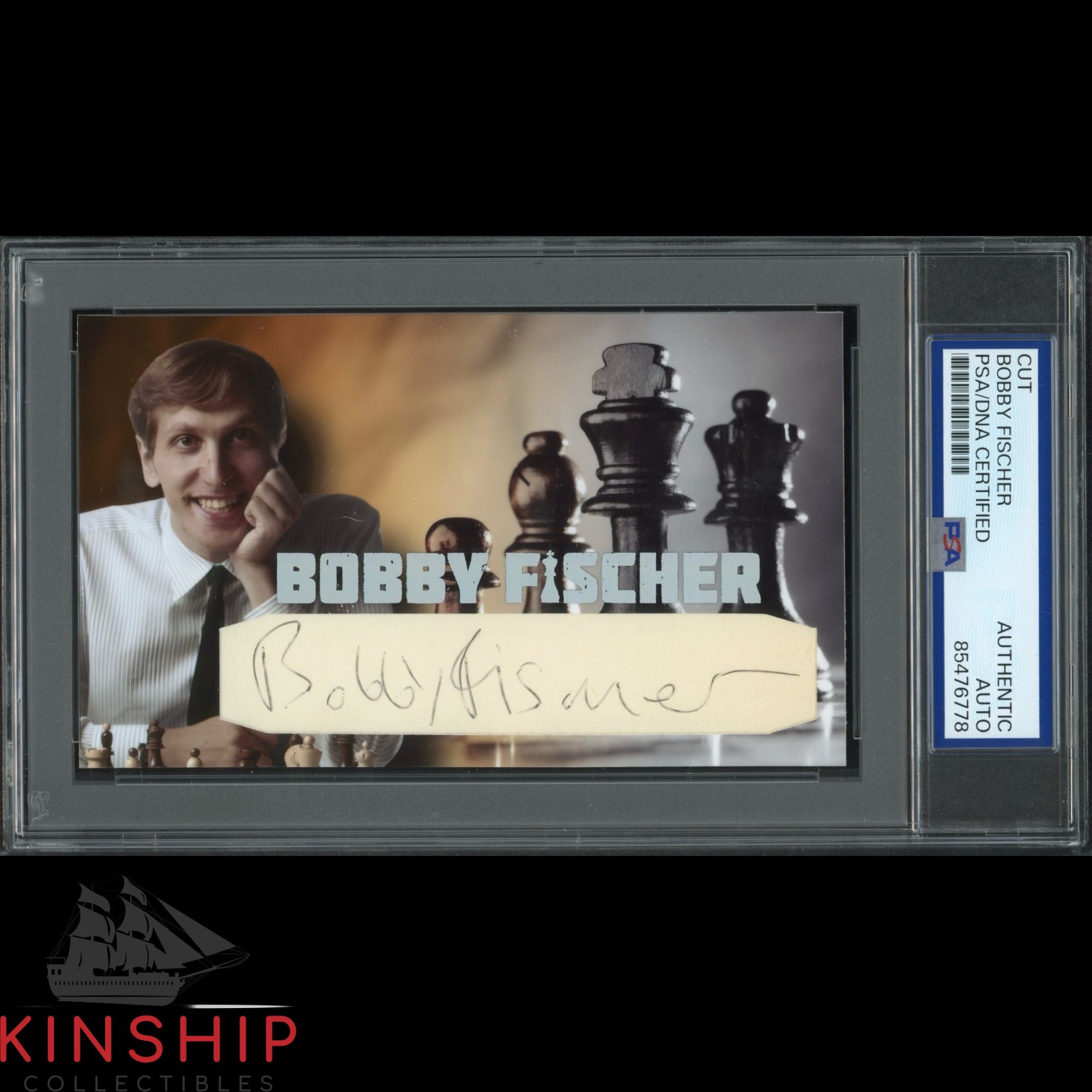 Bobby Fischer signed Cut 3x5 Custom Card PSA DNA Slab Rare Chess Auto ...