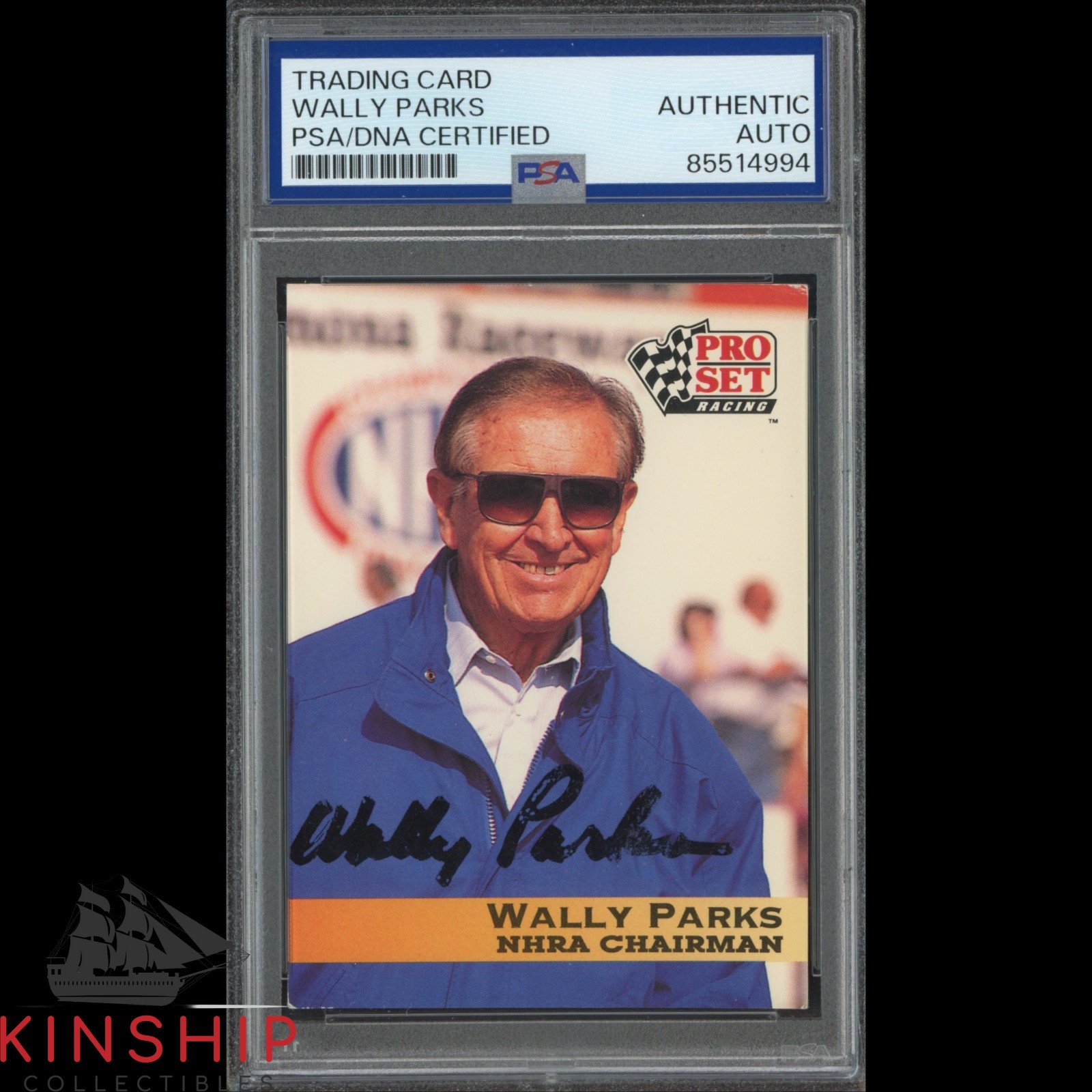 Wally Parks signed 1992 Pro Set Racing Card PSA DNA Slabbed NHRA Auto ...