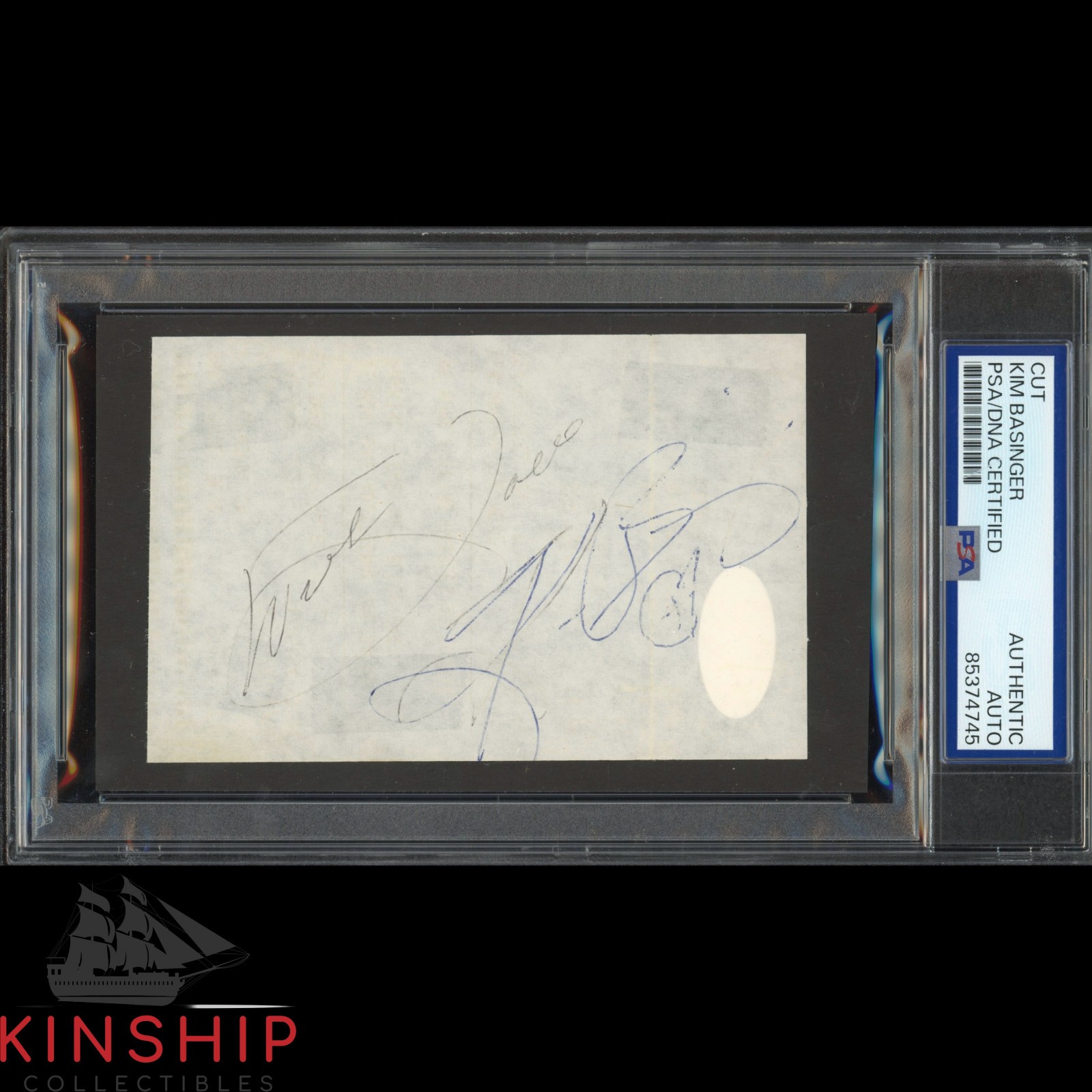 Kim Basinger signed cut PSA DNA Slabbed Inscribed Actress Auto C4686 ...
