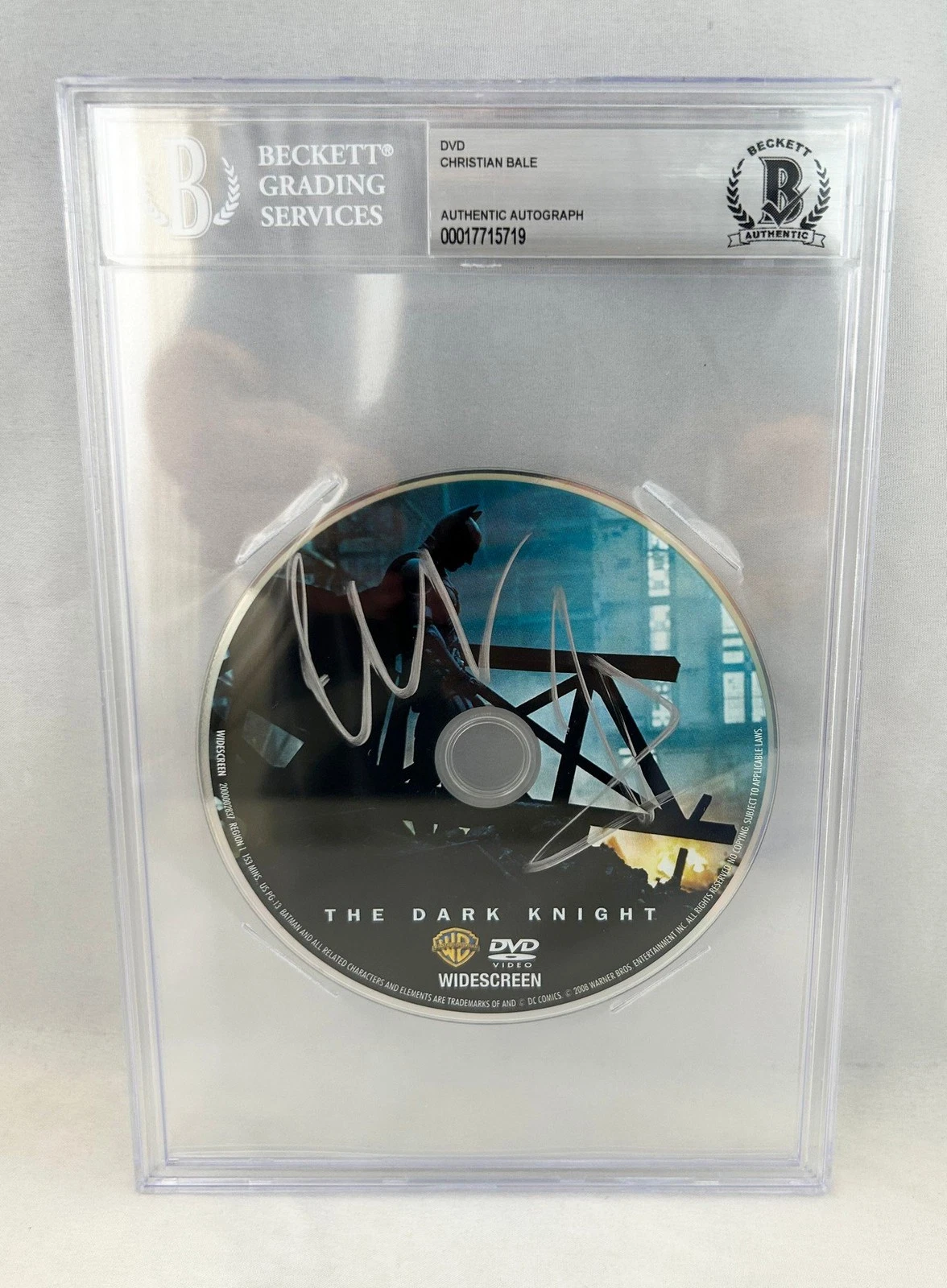 Christian Bale Signed DVD Beckett BAS DC Batman The Dark Knight 1 COA ...