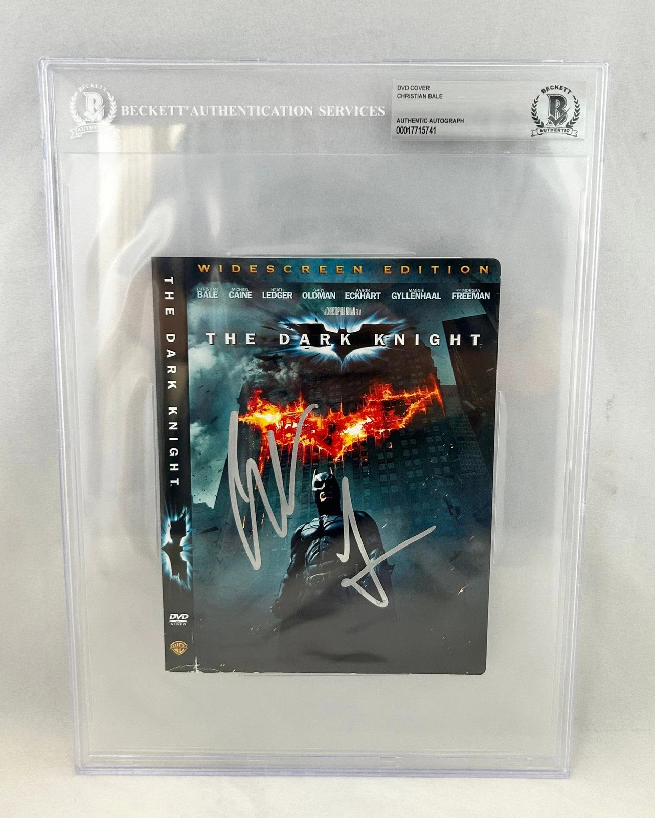Christian Bale Signed DVD Cover Beckett BAS DC Batman The Dark Knight 1 ...