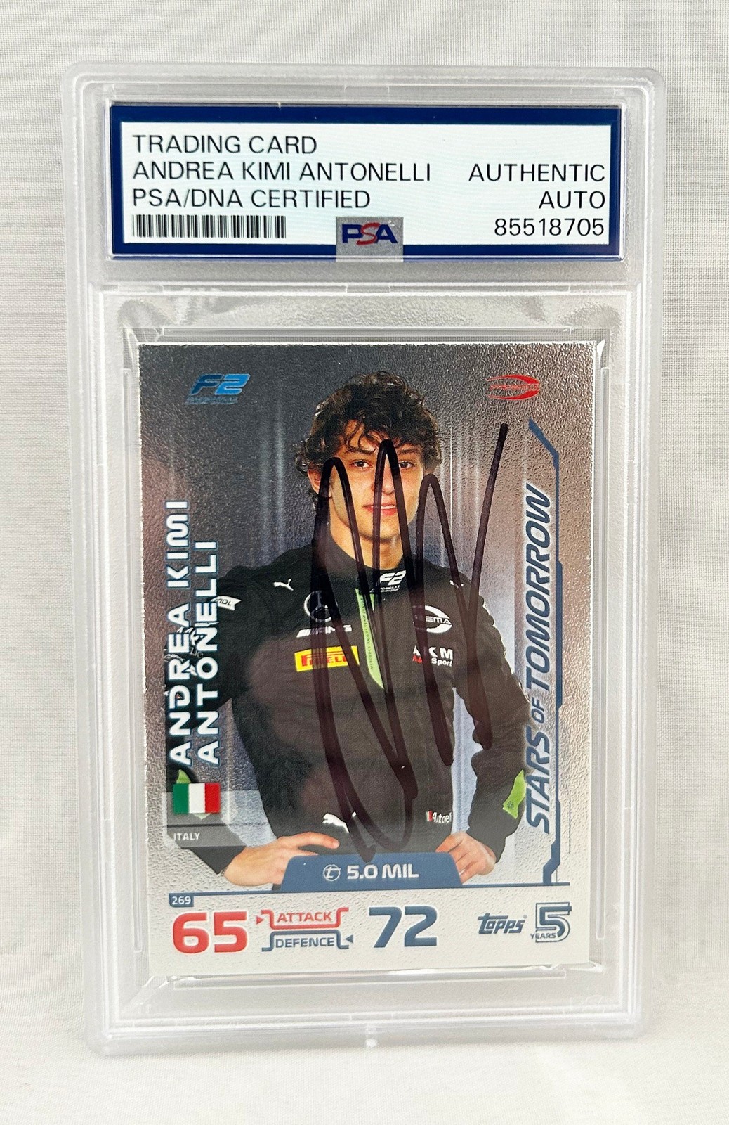 Andrea Kimi Antonelli Signed Card 2024 Topps Turbo Attax #269 PSA/DNA ...