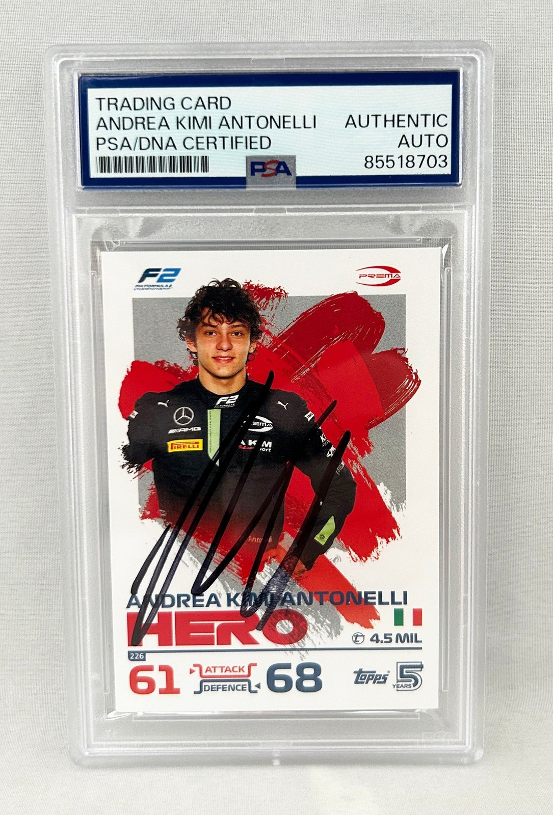Andrea Kimi Antonelli Signed Card 2024 Topps Turbo Attax #226 PSA/DNA ...