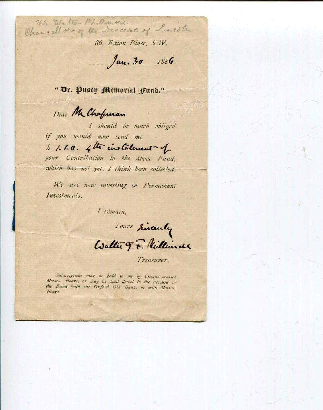 Sir Walter Phillimore 1st Baron High Court of Justice Signed Autograph ...