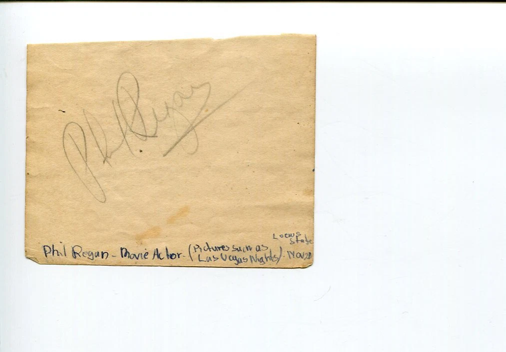 Phil Regan Singer Swing Parade of 1946 Dames Broadway Hostess Signed ...