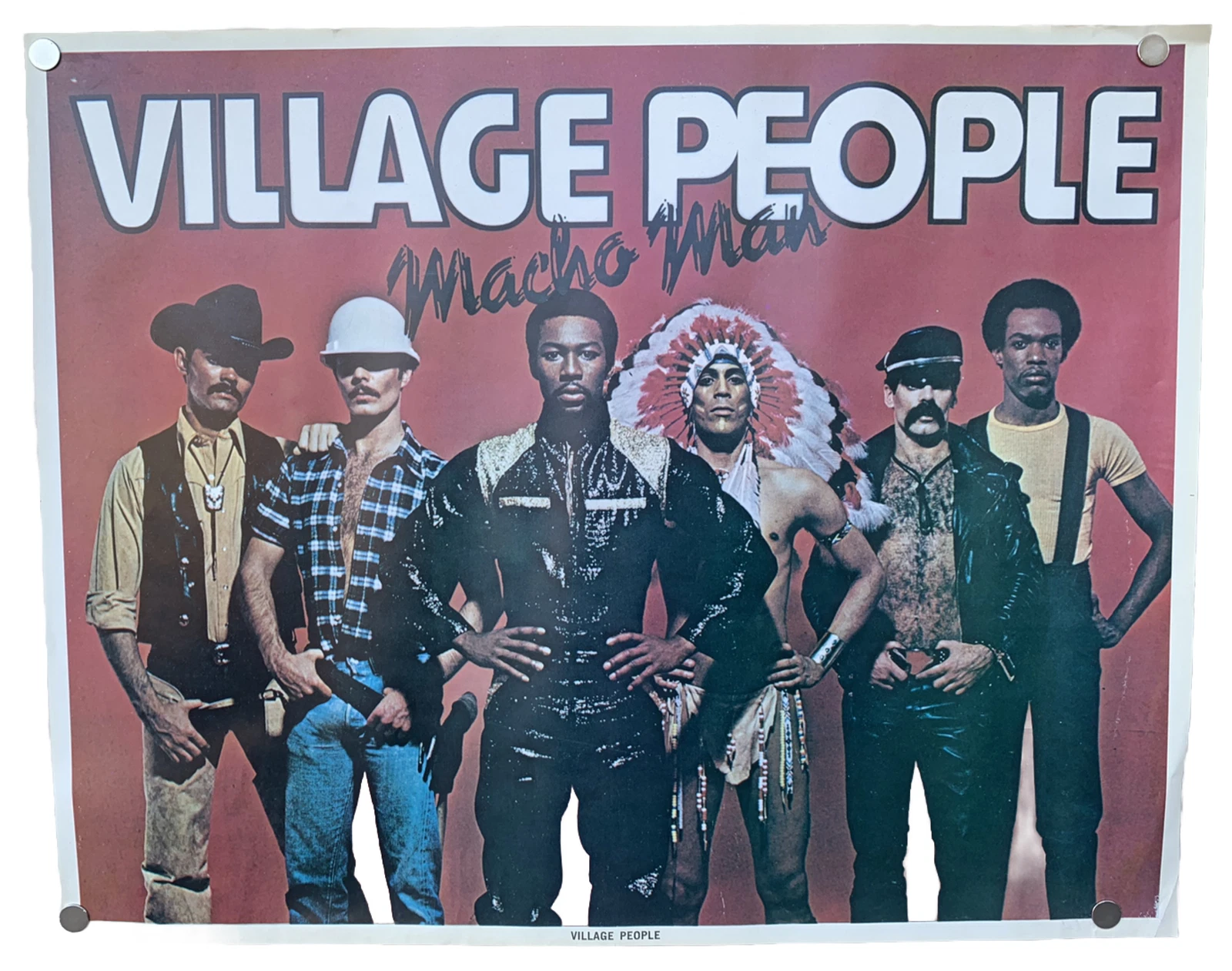 Village People Macho Man 1978 ORIGINAL 23" x 29" Poster D2 | Autographia