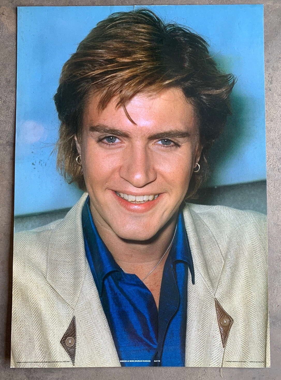 Duran Duran Simon Le Bon Poster Vintage ORIGINAL 1980s 23.5" x 35 ...