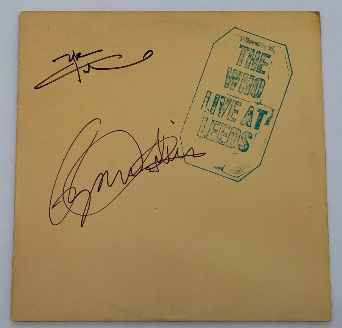 The Who Pete Townsend Roger Daltrey Autograph Signed Leeds LP Beckett ...