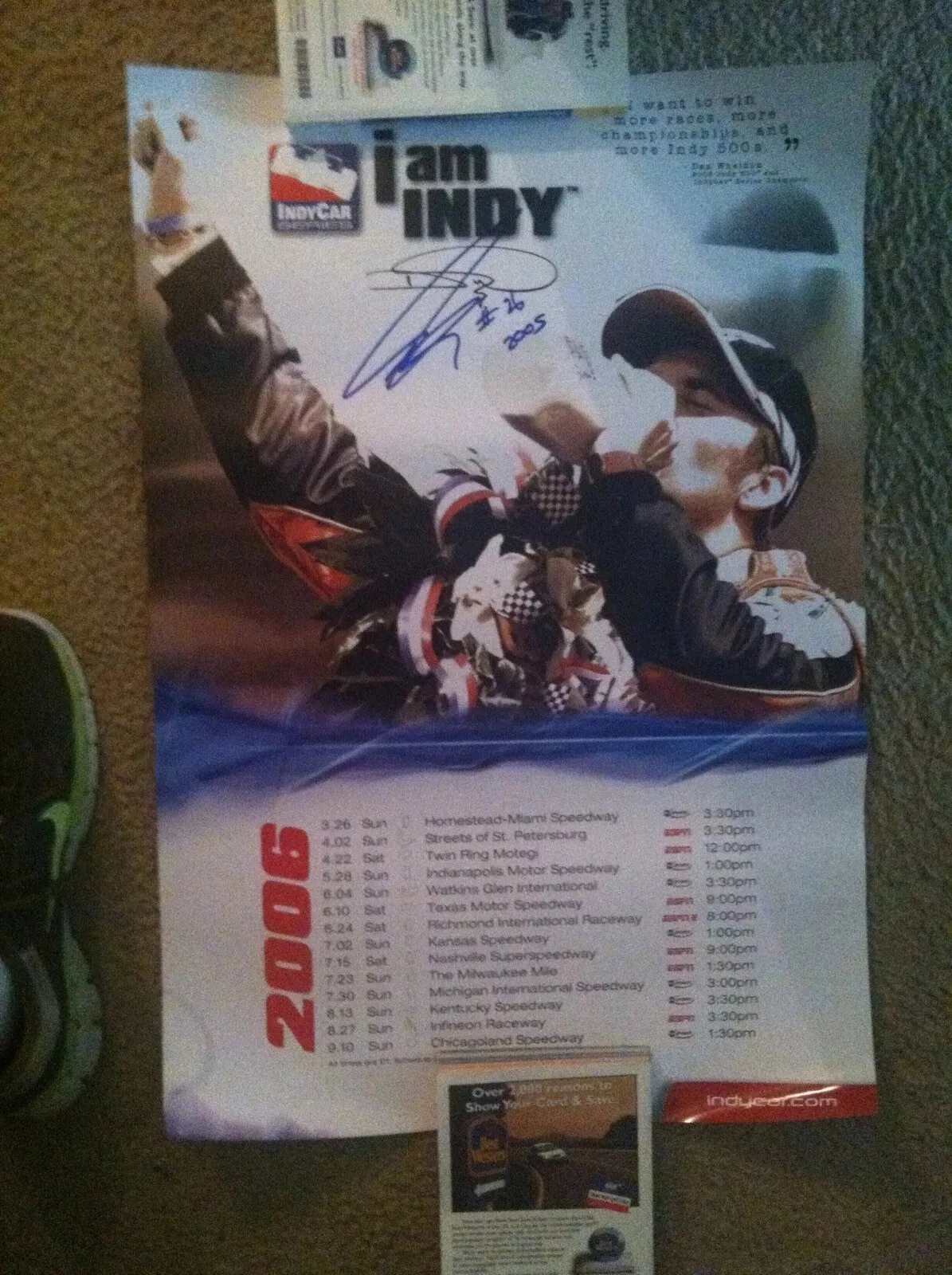 Dan Wheldon Signed Indianapolis 500 Poster 2005 Indy 500 Winner Car 18 ...