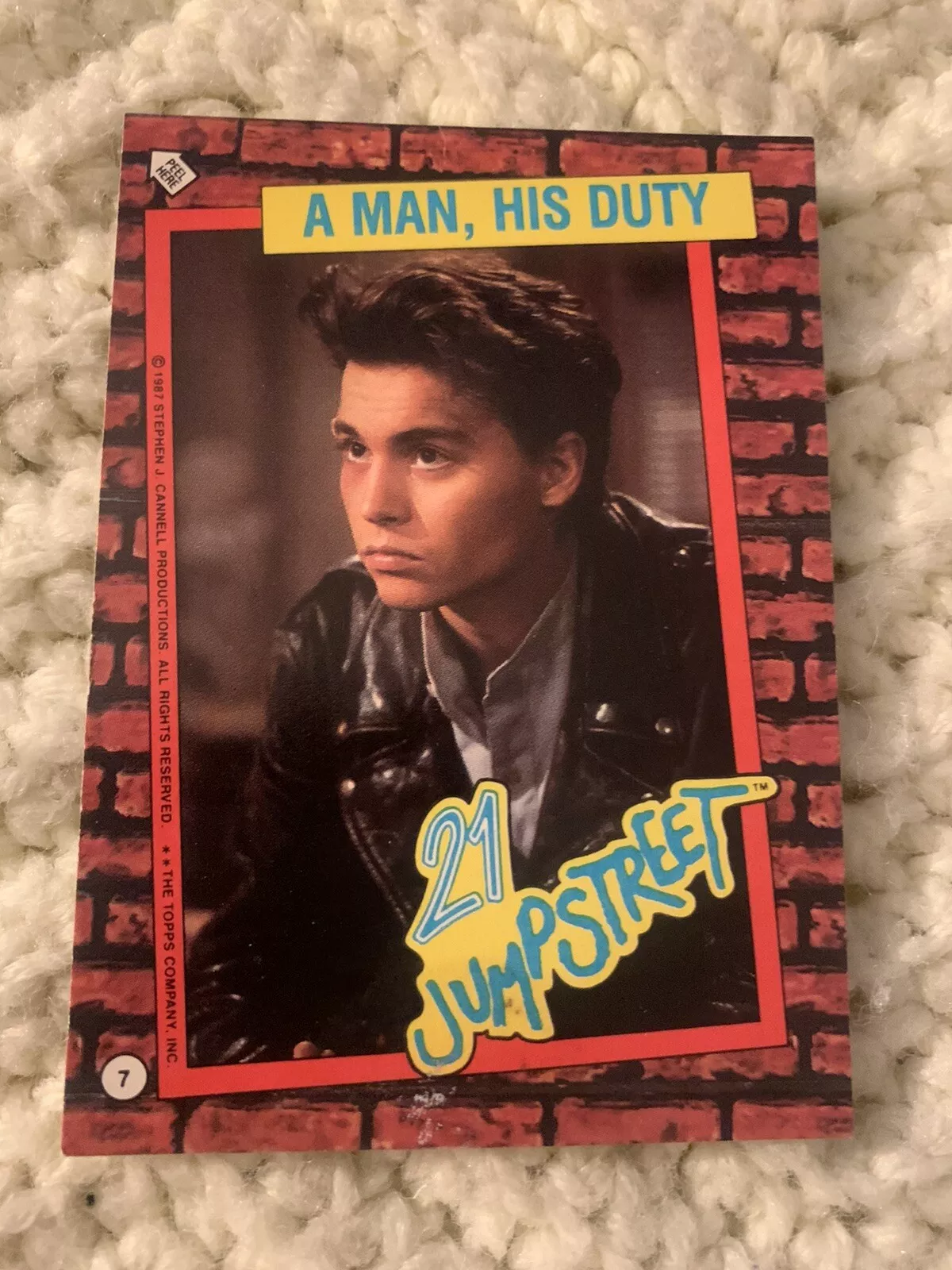 Johnny Depp Sticker Trading Card Rookie RC 21 Jump Street 1988 ...