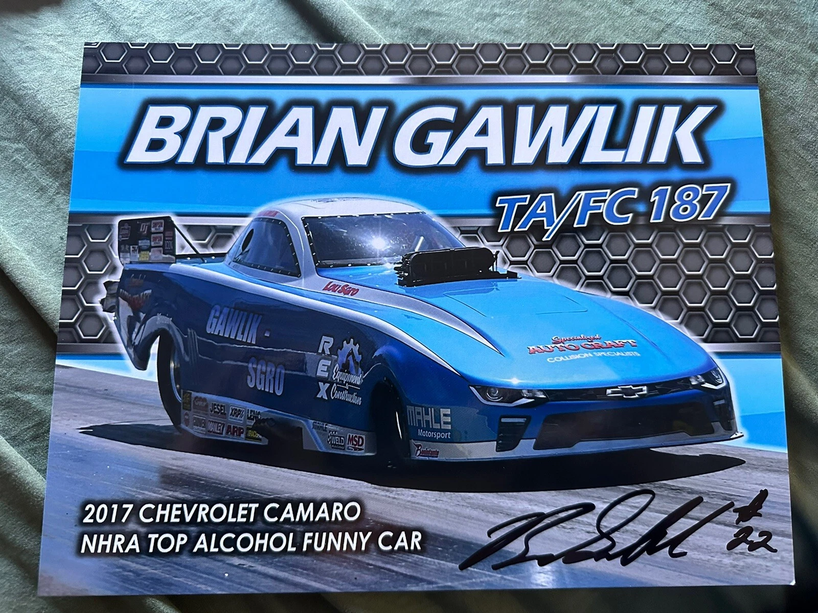 Brian Gawlik Signed Promo Hero Card Autographed 2023 Drag Racing ...
