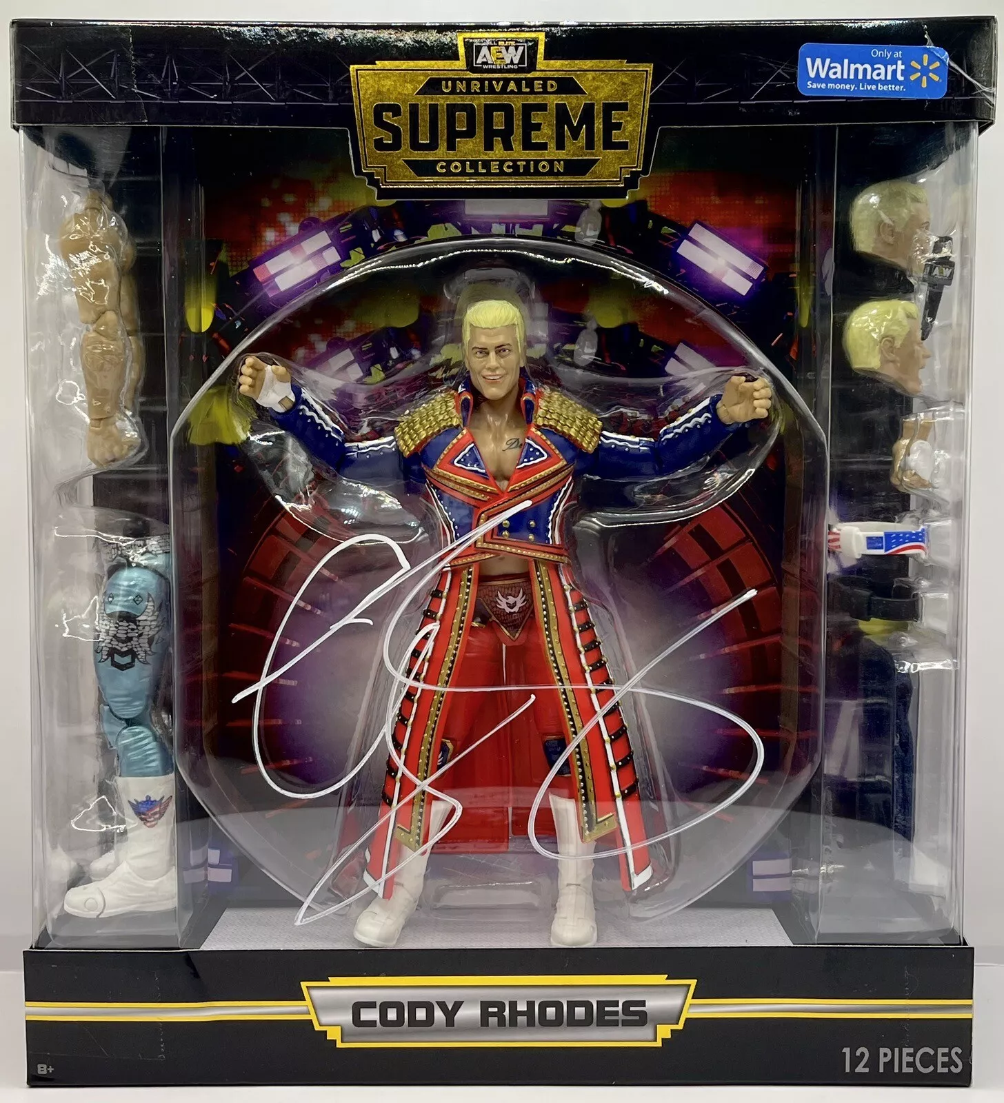 Cody Rhodes SIGNED Auto AEW Supreme Walmart Exclusive Wrestling Figure ...