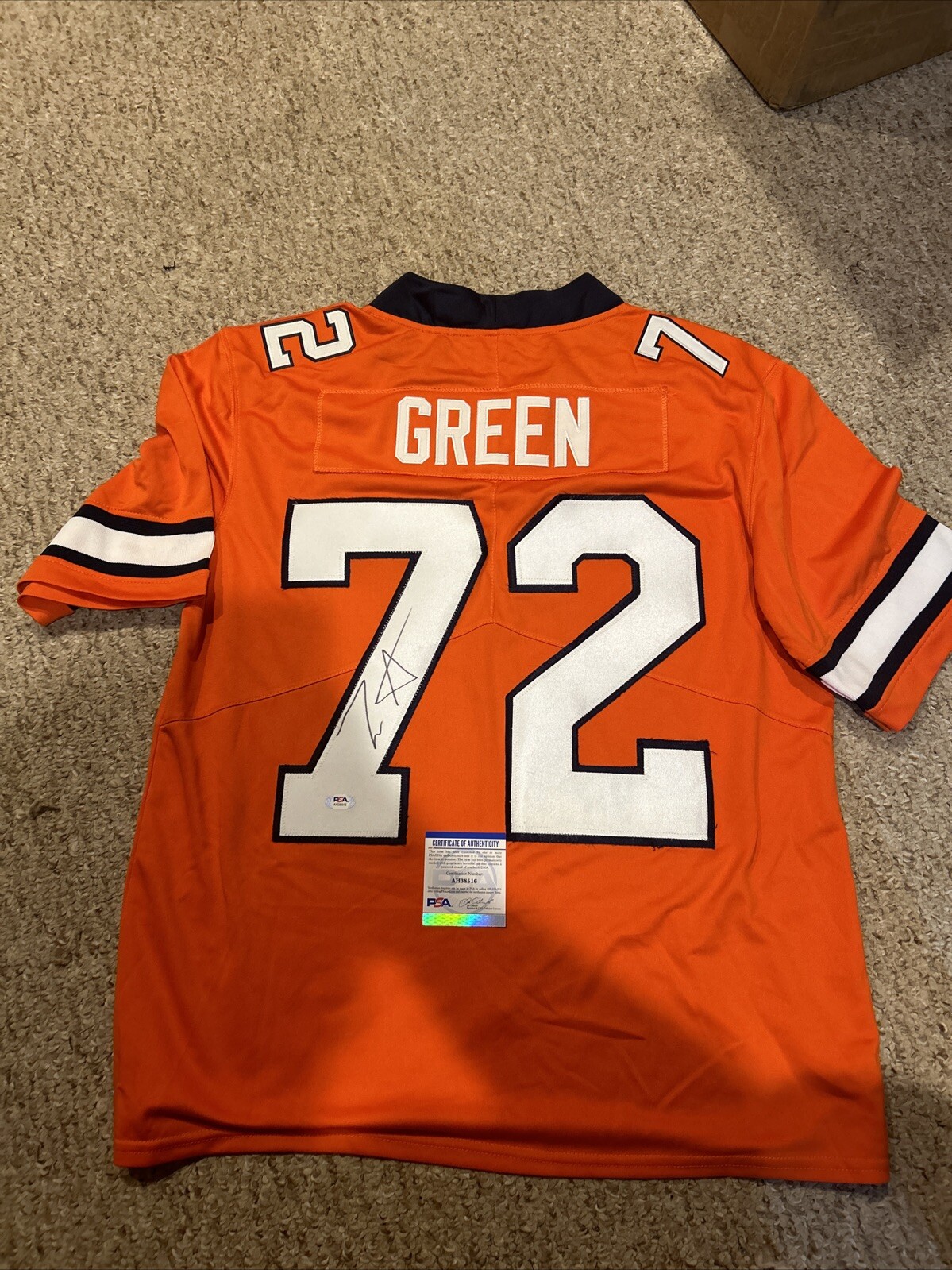 SYRACUSE ORANGE- TIM GREEN SIGNED AUTOGRAPH JERSEY PSA COA FOOTBALL NFL ...