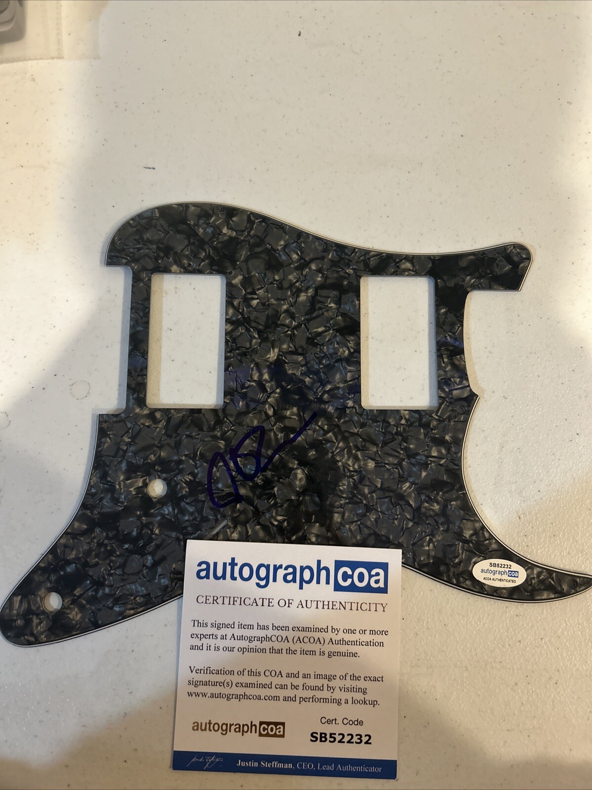 JOHNNY VAN ZANT LYNYRD SKYNYRD SIGNED AUTOGRAPH STRAT PICKGUARD ACOA ...